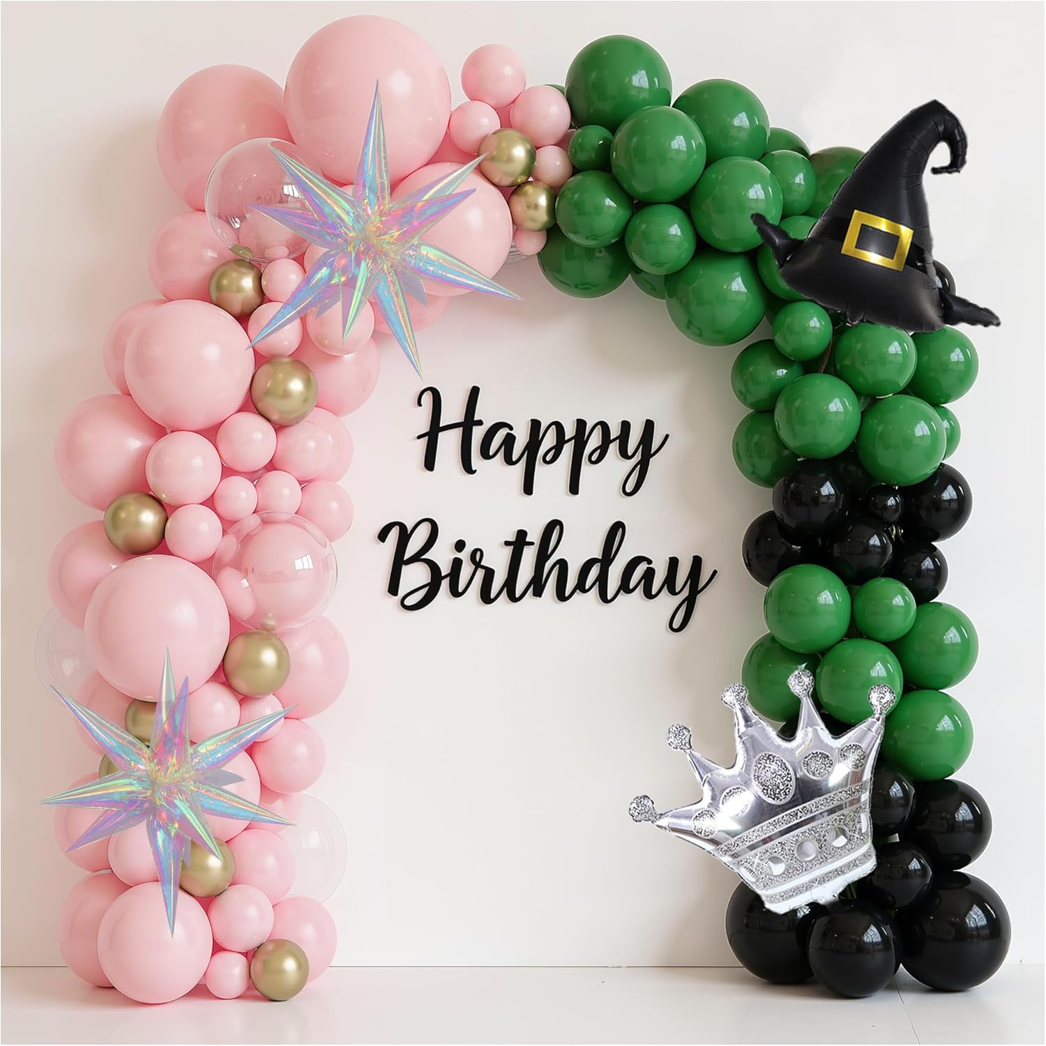Dark Green and Pink Balloons Arch Set for Witch-Themed Party, 160Pcs ...