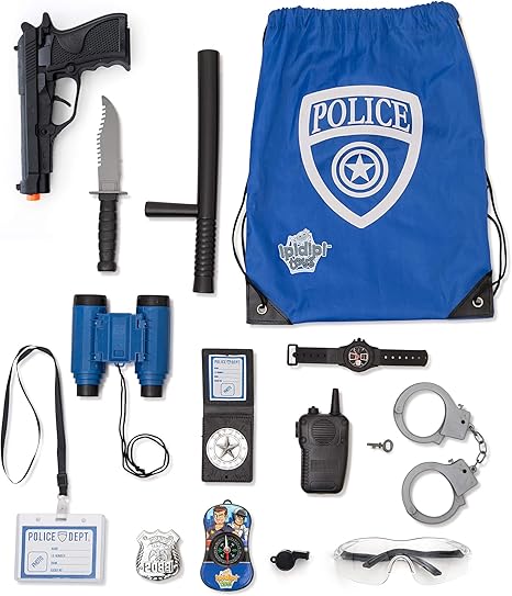 Amazon.com: Police Role Play Kit - 15 Piece - Cop Toy Set - Gun Badge ...