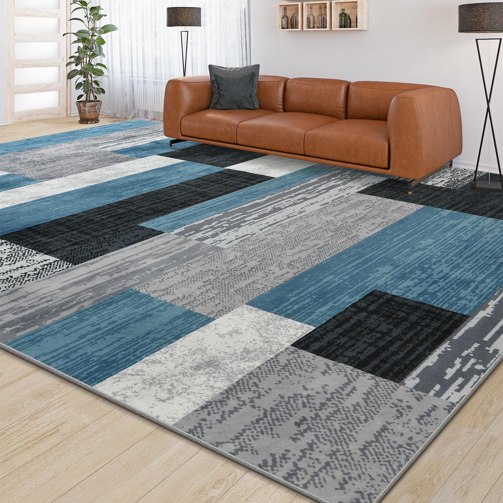 Amazon.com: Large Area Rugs,Modern Geometric Patchwork Floor Decor for ...