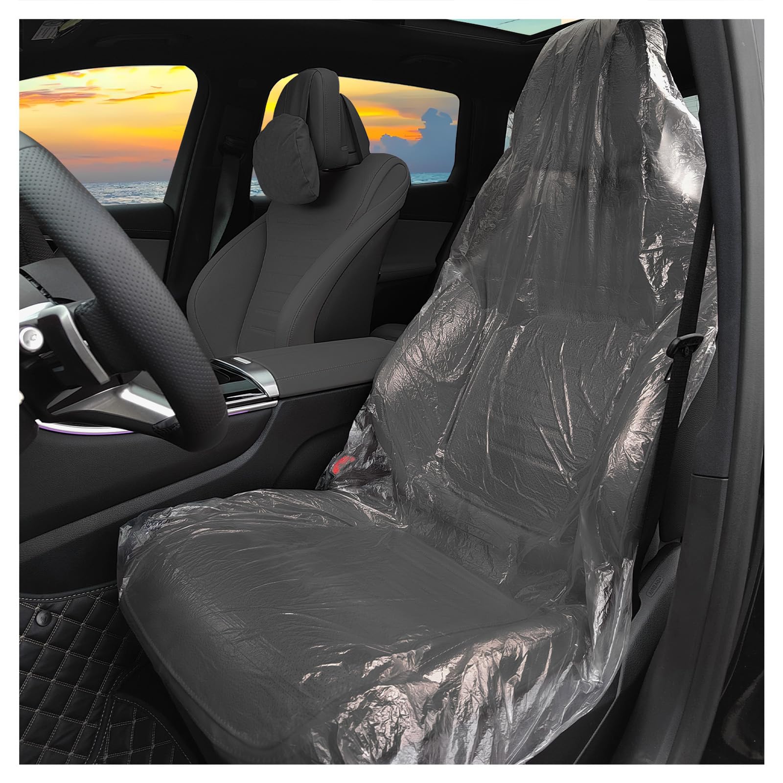 50PCS Plastic Car Seat Covers Provide Temporary Protection,Toughness ...