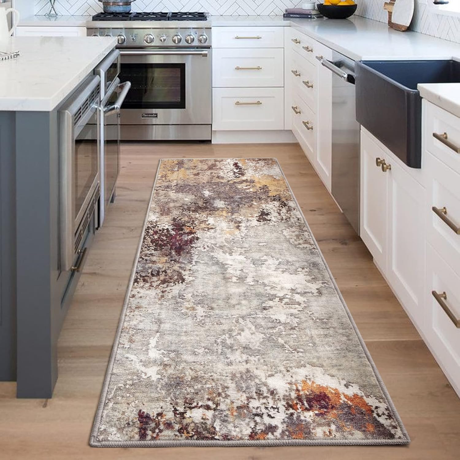 Amazon.com: COLORPAPA Washable Runner Rug Modern Abstract Rug Runners ...