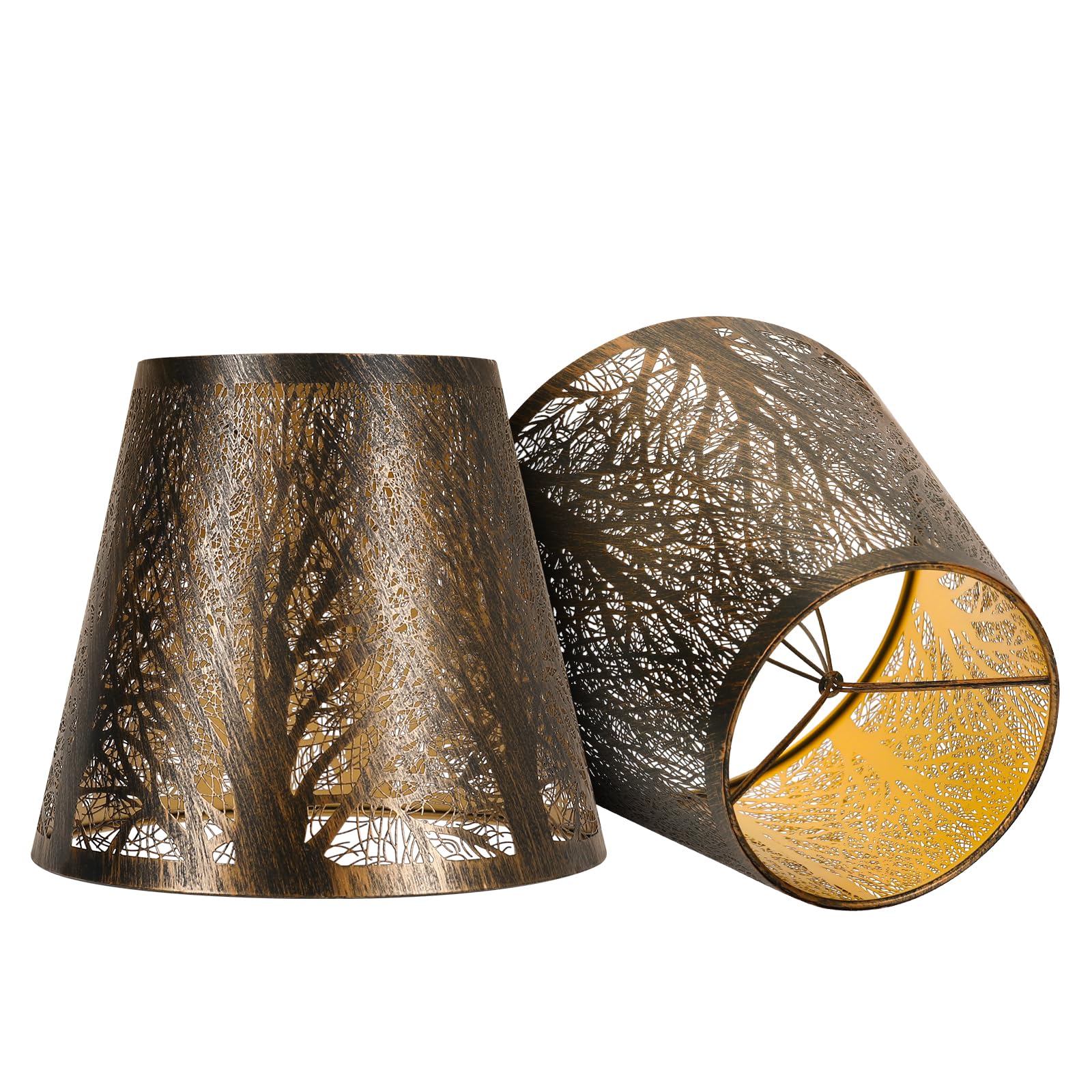 Small Metal Lampshade Clip On Bulb Etching Forest Lamp Shade Pattern 5 ...