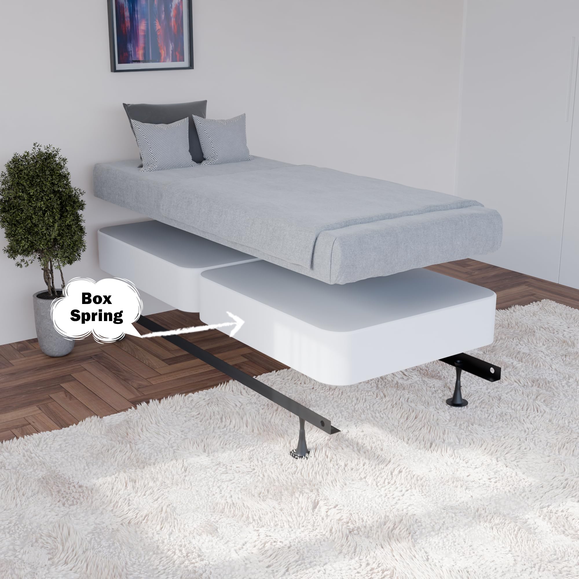 Snapklik.com : 4-Inch Sturdy Box Spring For Mattress Support-Durable ...