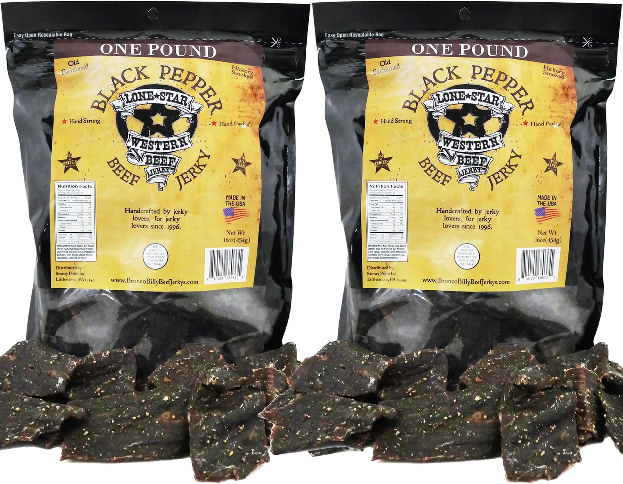Amazon.com: Lone Star Black Pepper Beef Jerky - 1 Pound (Pack of 2 ...