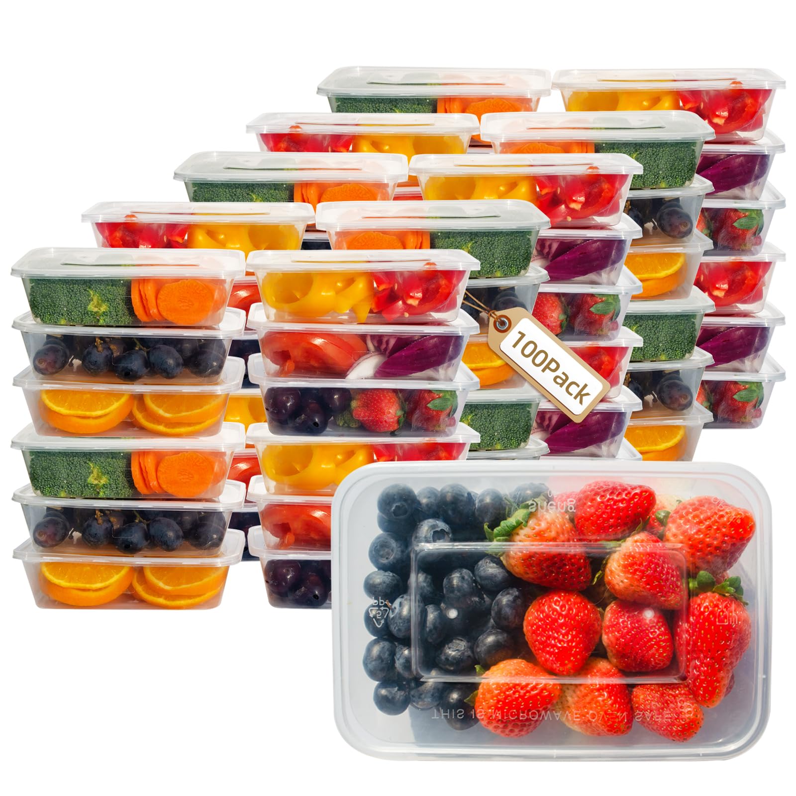 Amazon.com: 100pk 16oz Disposable Food Container Box BPA-free, Clear ...