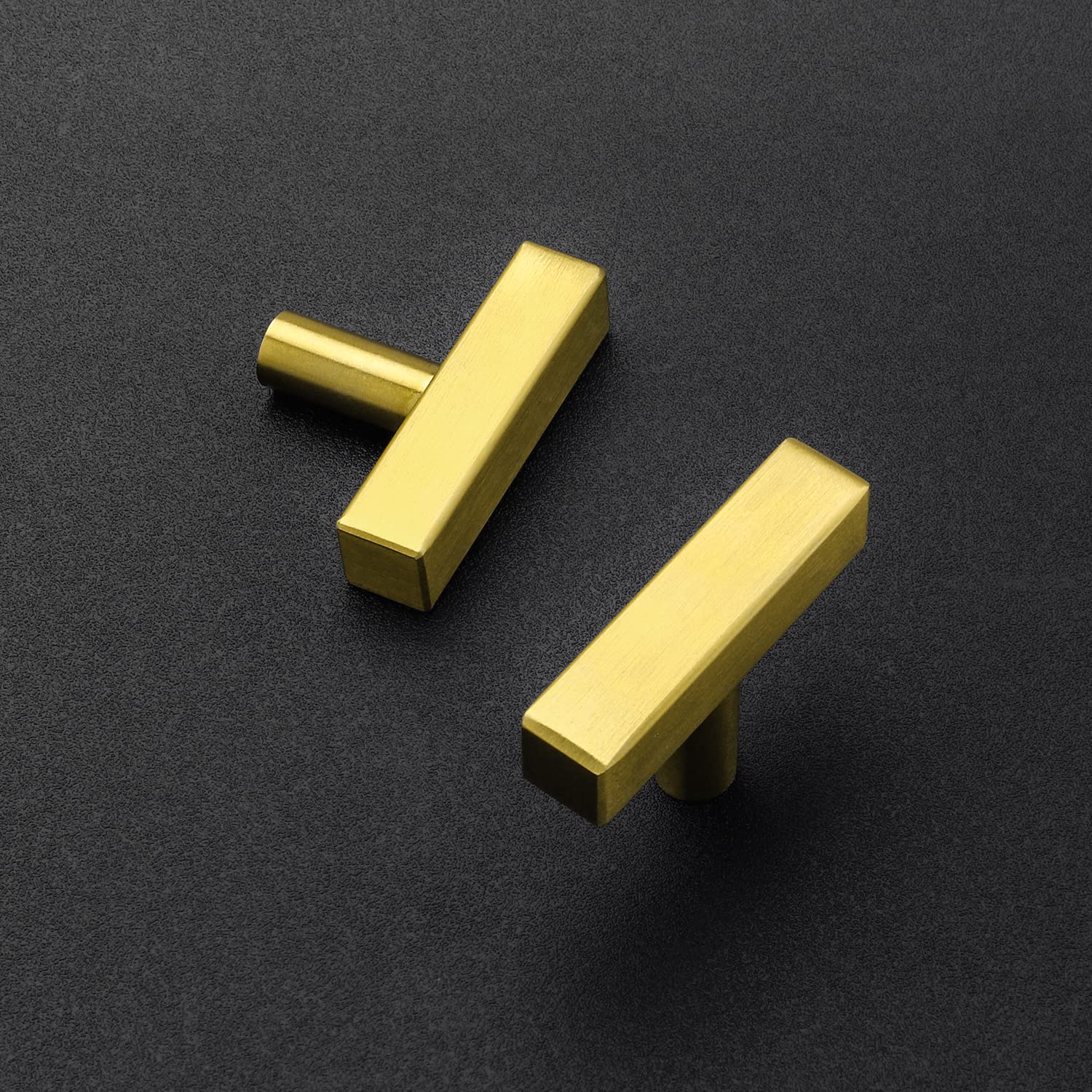 Snapklik.com : 10 Pack Gold T Bar Cabinet Knobs 2 Inch Square Cabinet ...