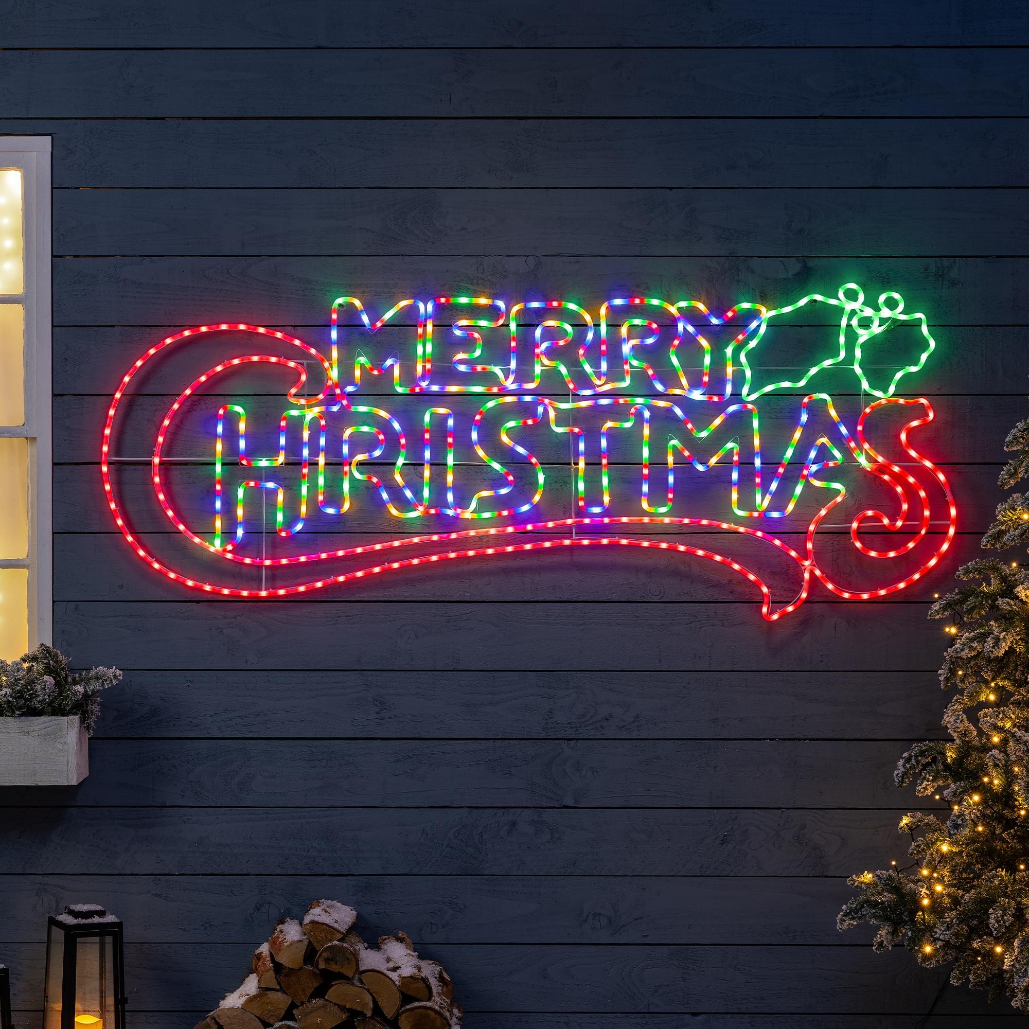 CHRISTOW Merry Christmas Light Up Sign, Energy Efficient LED Outdoor ...