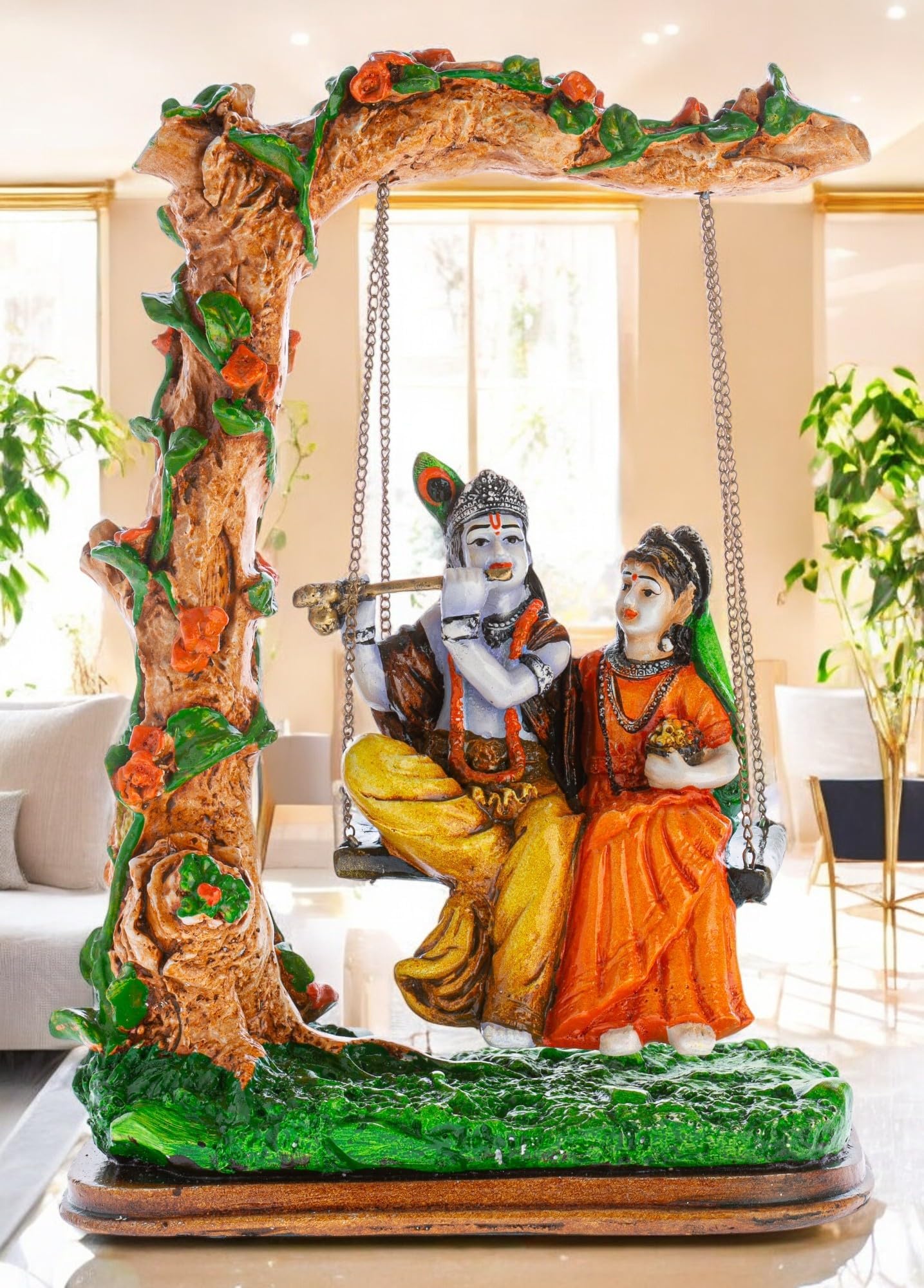 Buy Newven Polymarble Radhakrishnan Murti Radha Krishna Idol Showpiece ...