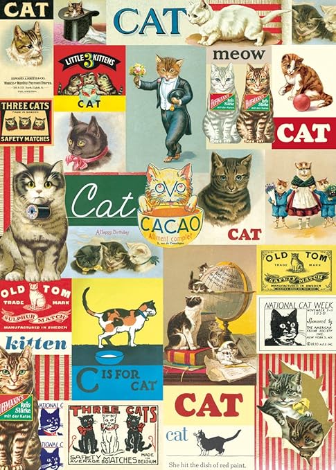 Amazon.com: Cavallini Decorative Paper - Vintage Cats 20"x28" Sheet