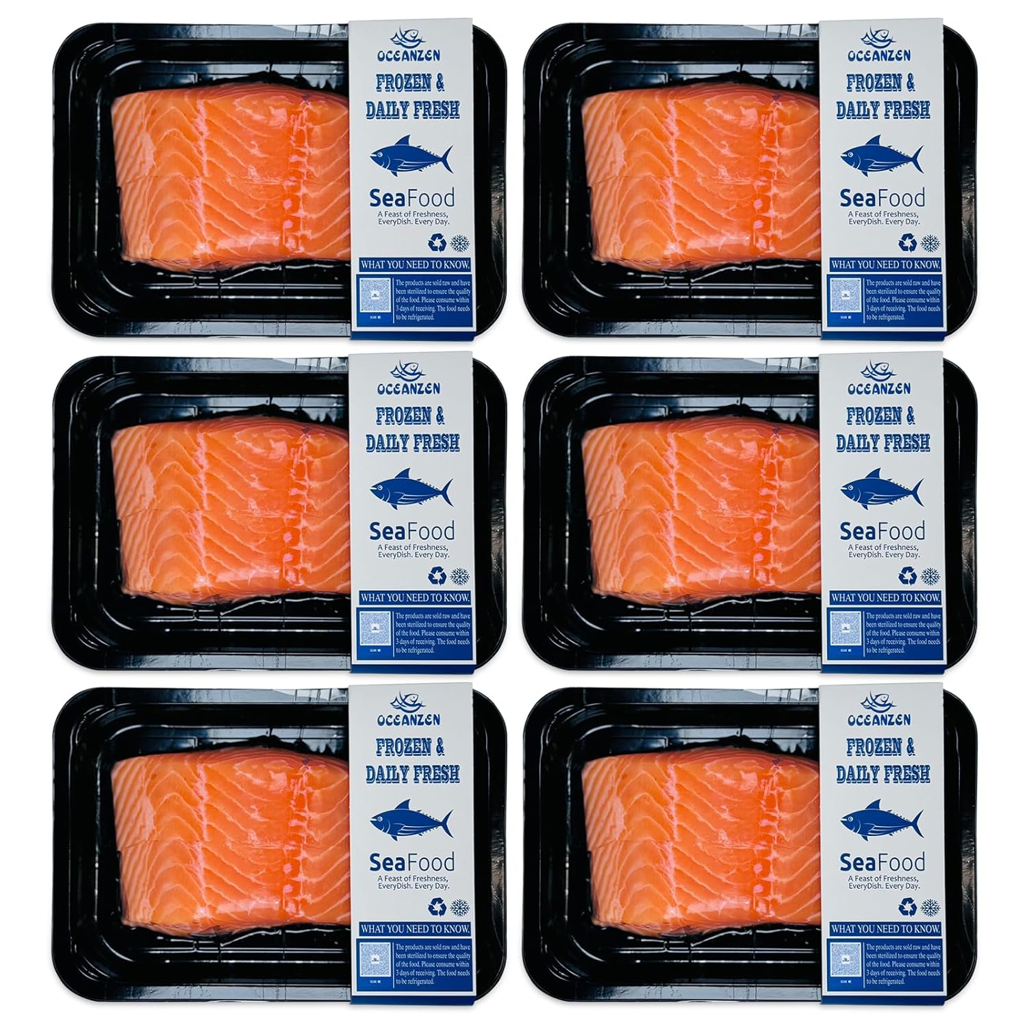 Amazon.com: OCEANZEN Atlantic Salmon Sashimi Grade – 6 Packs (2 x 6 oz ...
