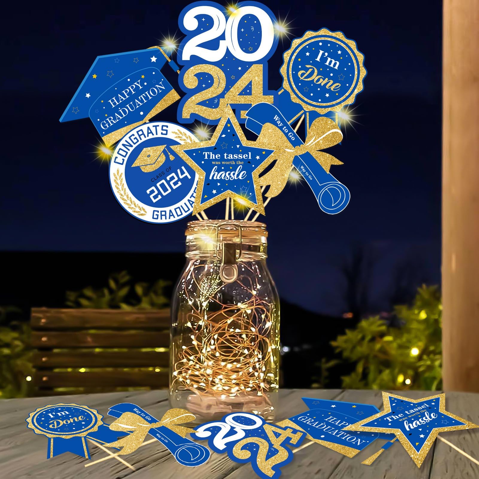 Snapklik.com : 36pcs Graduation Decorations For Class Of 2024 - Blue ...