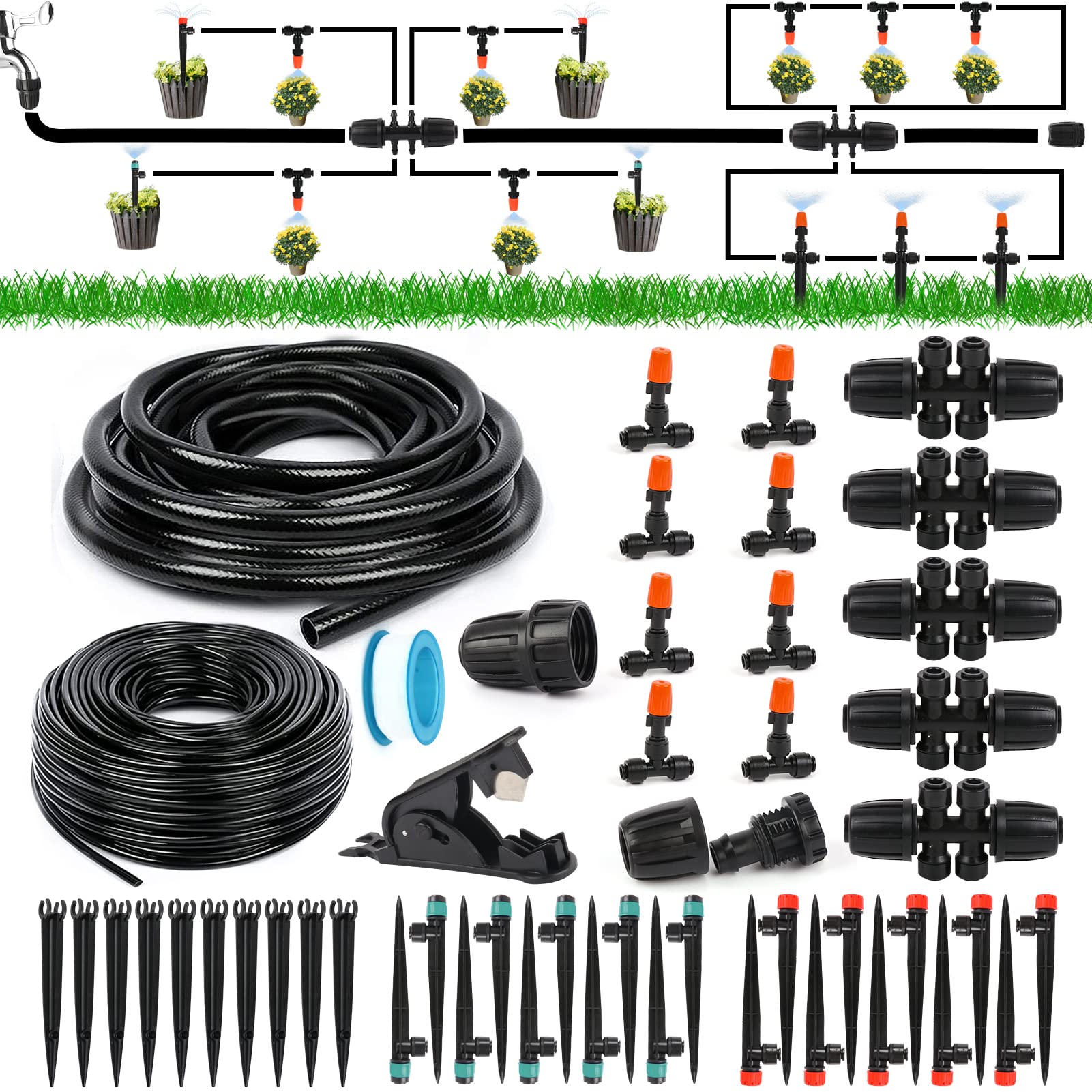 Snapklik.com : Upgraded Drip Irrigation Kits, 118FT New Quick ...