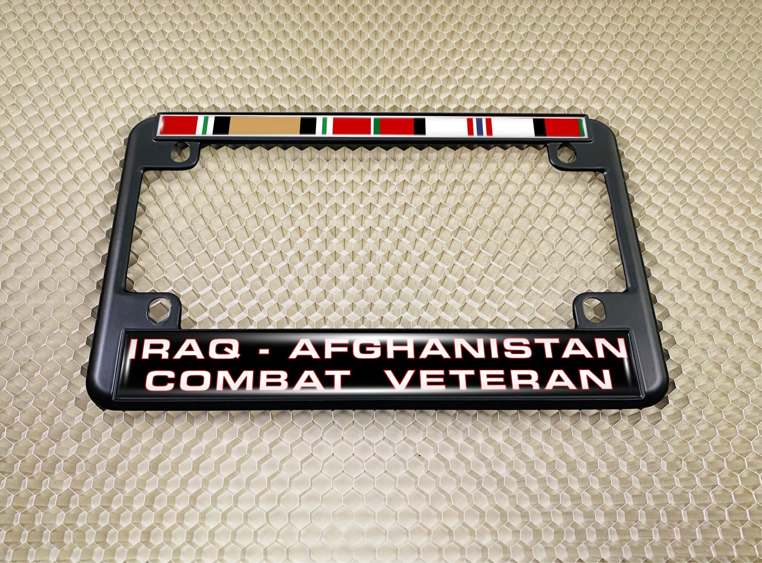 Motorcycle Metal License Plate Frame Frame with Iraq |Afghanistan ...