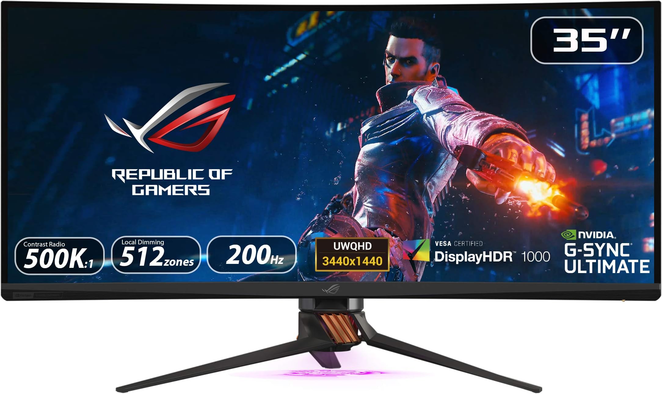 ASUS PG35VQ Monitor, 35-Inch Screen, LED-Lit, 3440x1440, 21: 9, 3 USB ...