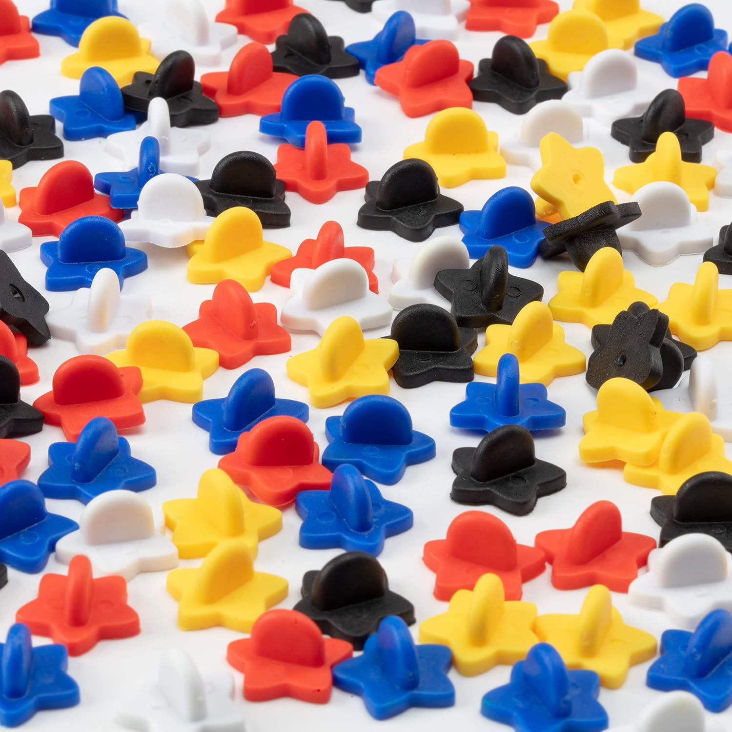 Amazon.com: Star Shape PVC Rubber Pin Backs(100PCS) Five Assorted ...