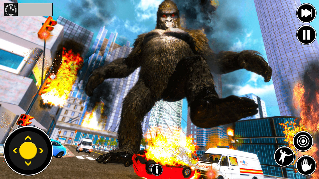 Wild Angry Gorilla Rampage Attack Games: Bigfoot Gorilla City Smasher Dinosaur Hunter - Animal ...