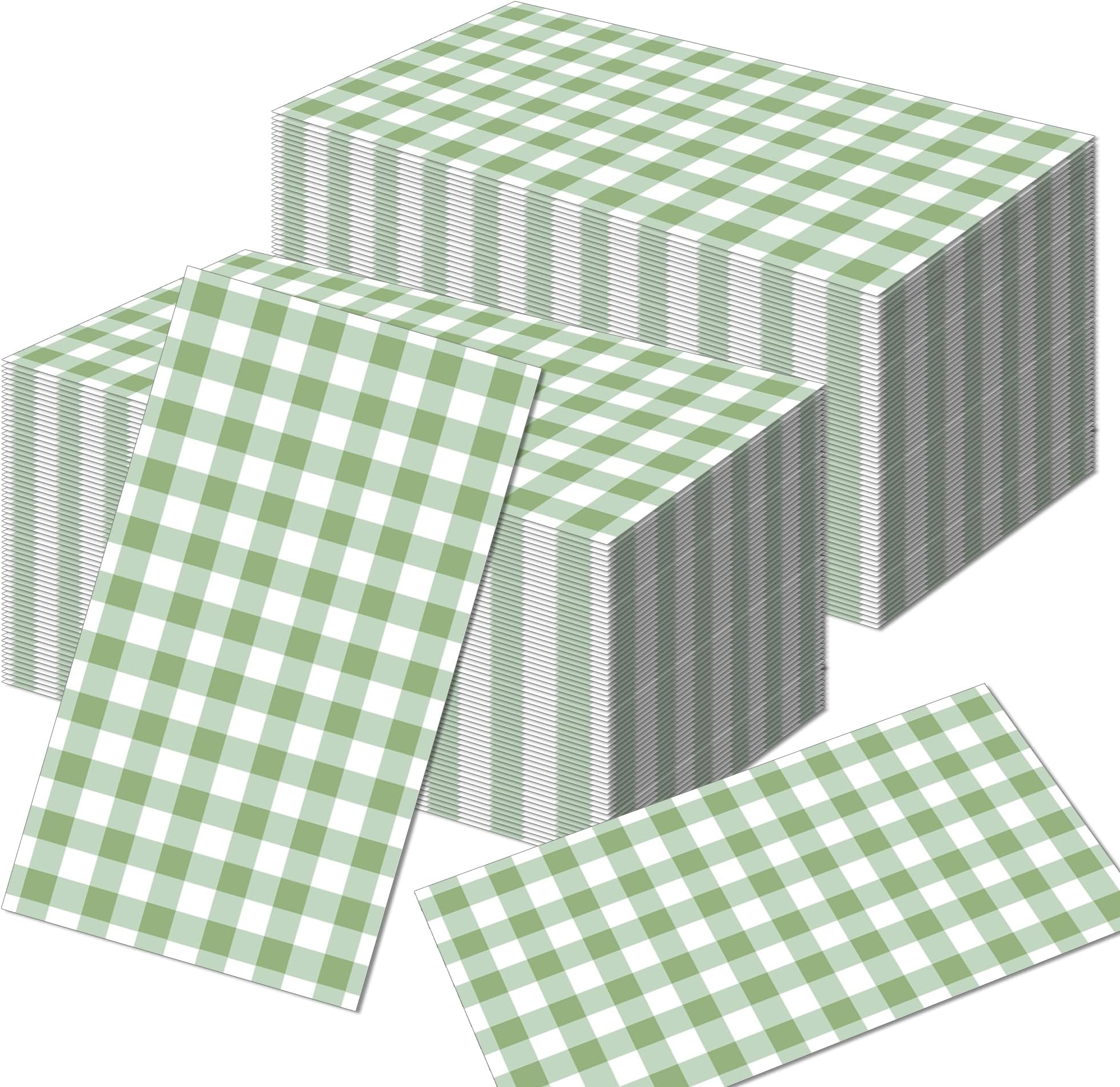 Amazon.com: 60 Pcs Count Sage Green Guest Napkins Green Checkered ...