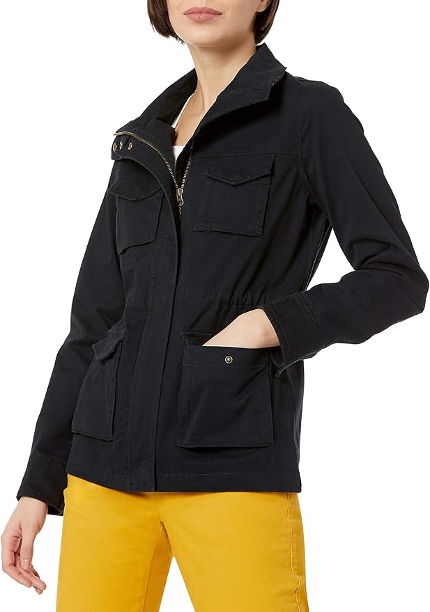 Amazon.com: Amazon Essentials Women's Zip Up Utility Jacket : Clothing ...