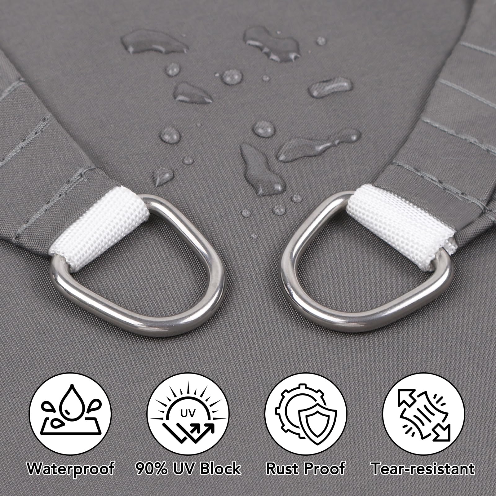 Snapklik.com : Waterproof Sun Shade Sail, 16x16x16 Dark Grey Triangular ...