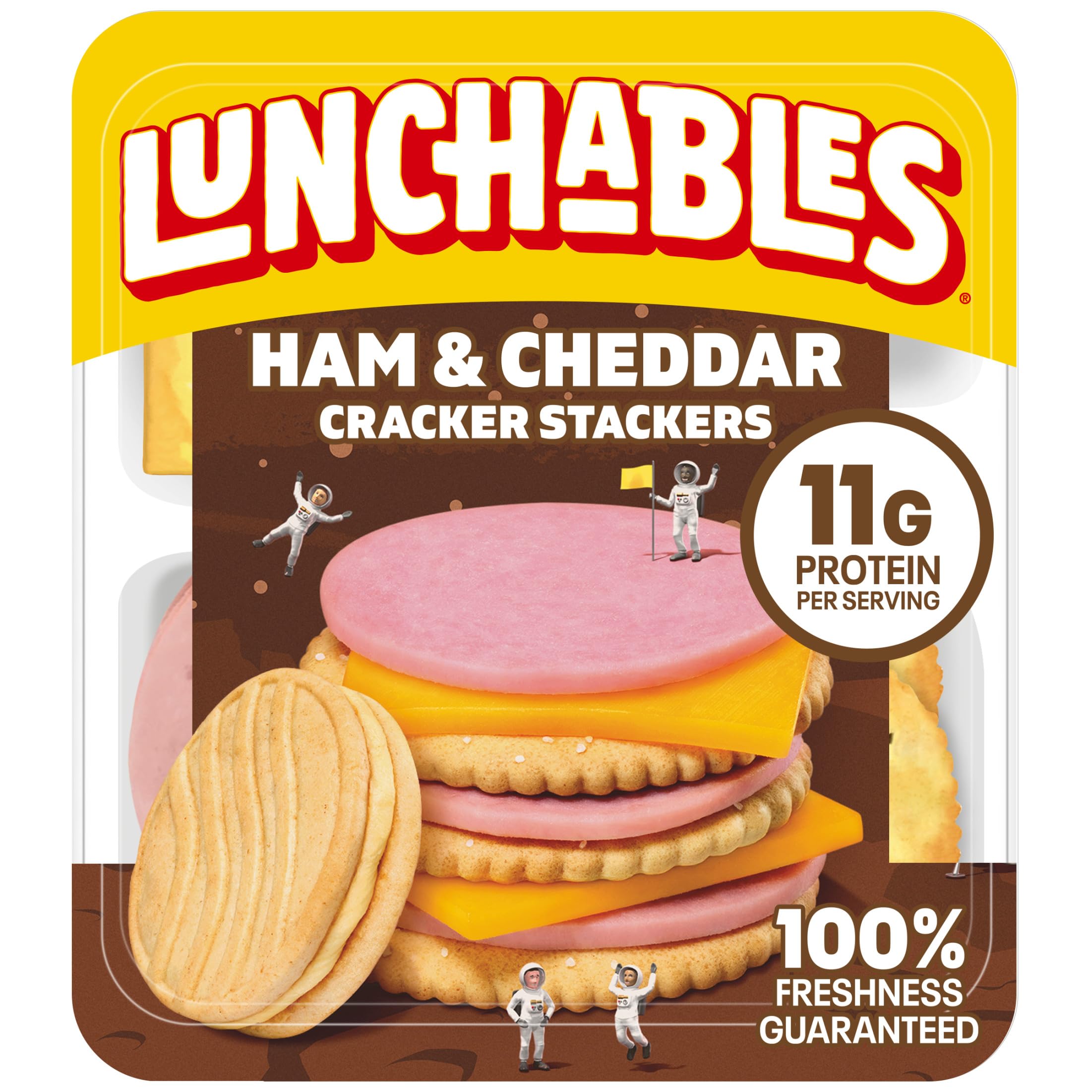 Buy Ham & Cheddar Cheese Cracker Stackers Kid Lunch Snack by Lunchables ...