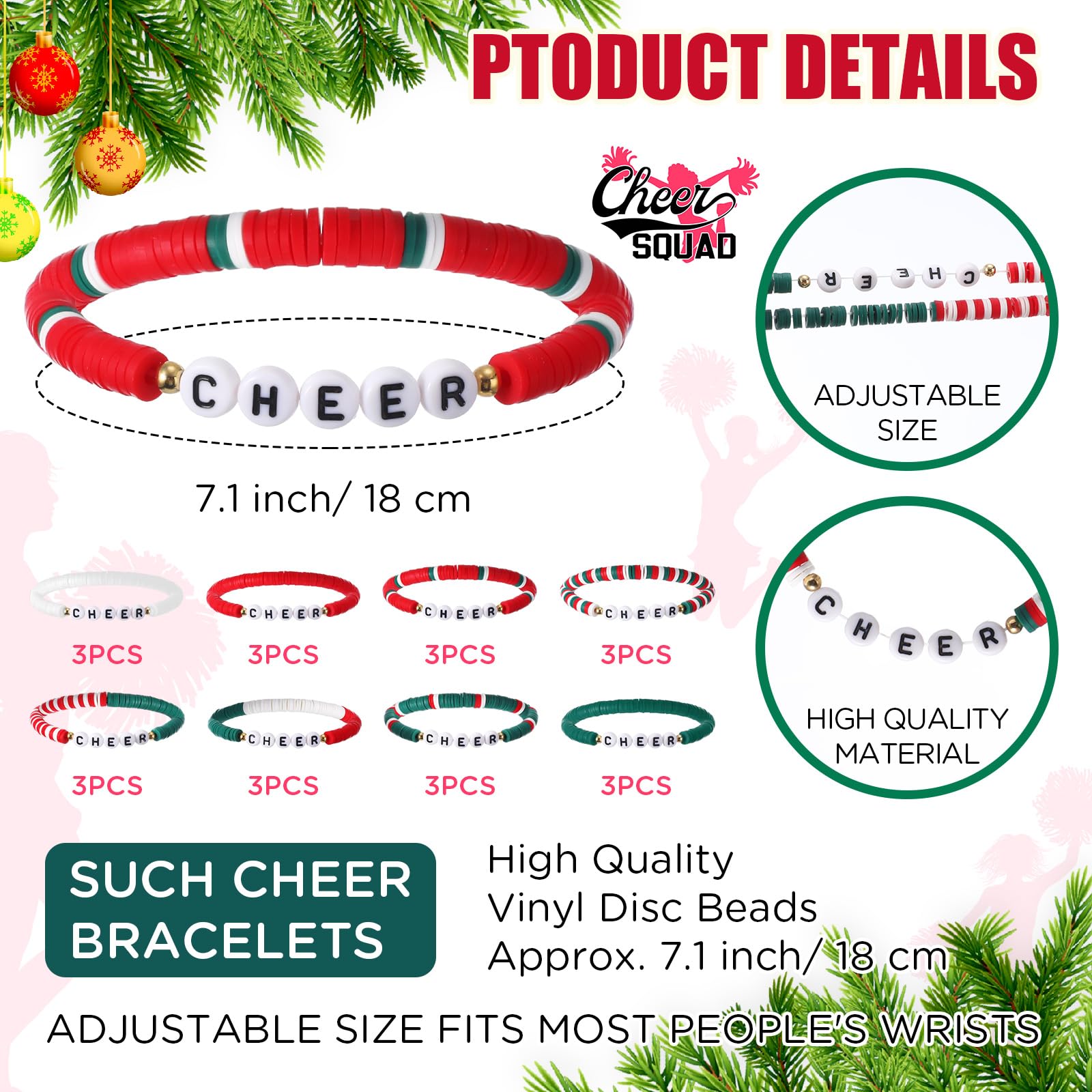 Snapklik.com : Landical 24 Pcs Cheerleader Gifts Stackable Clay Bead ...