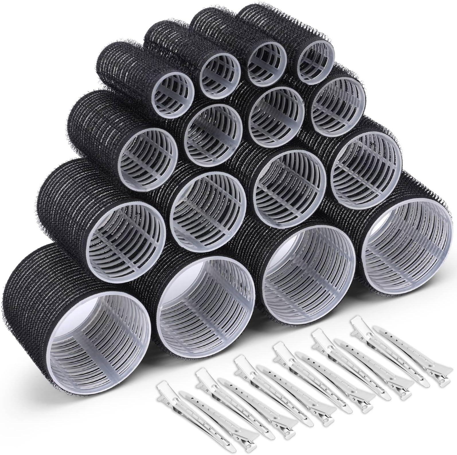 Amazon.com : 18 Pcs Hair Rollers set, Self Grip Hair Rollers for Long ...