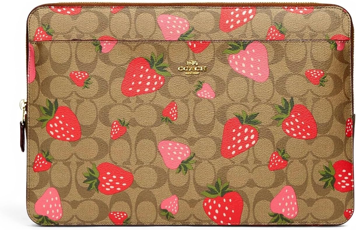 Amazon.com: Coach Womens 13" Laptop Sleeve In Signature Canvas Leather ...