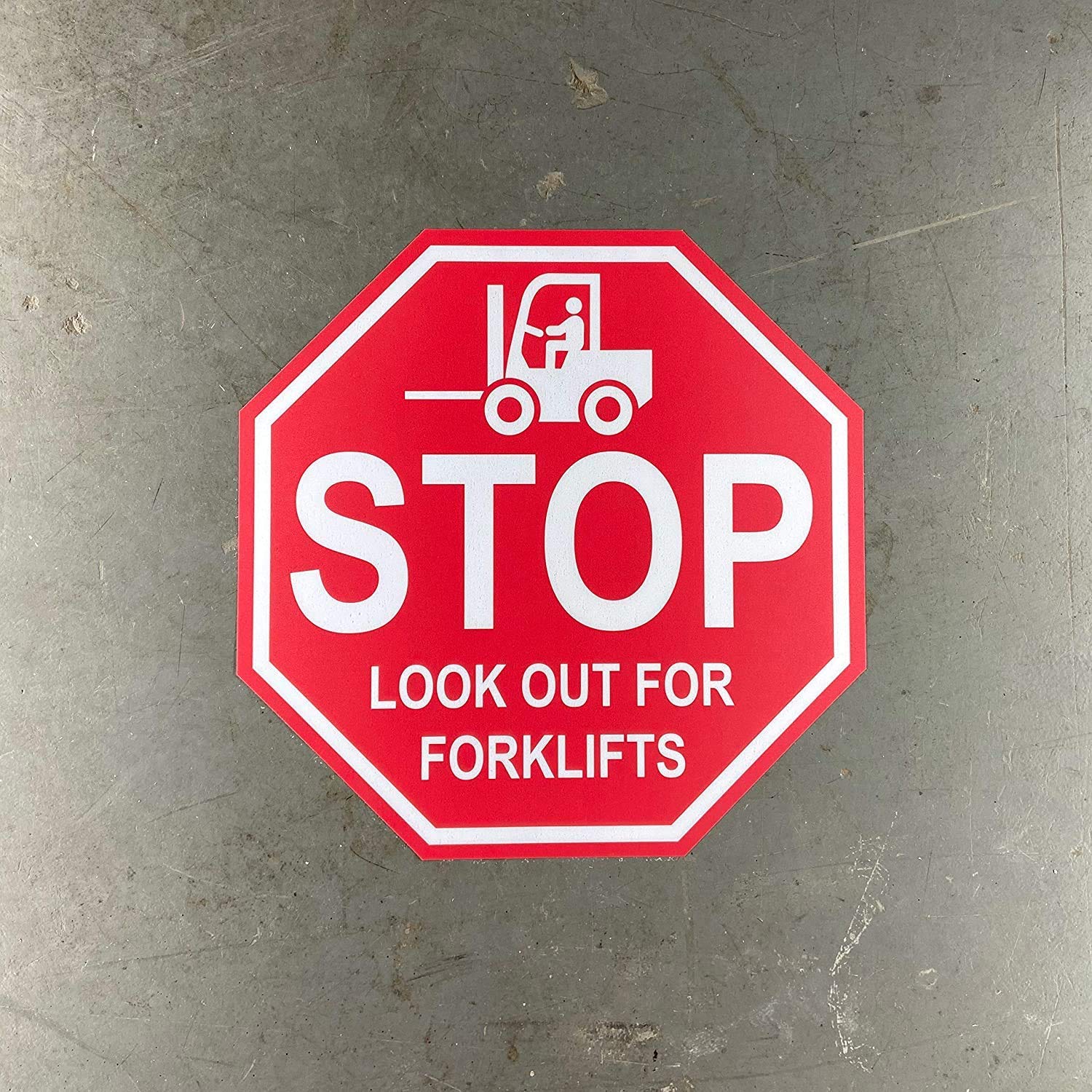 Buy 34 Stop Look Out For Forklifts Durable Laminated Vinyl Floor Sign buy-34-stop-look-out-for-forklifts-durable-laminated-vinyl-floor-sign