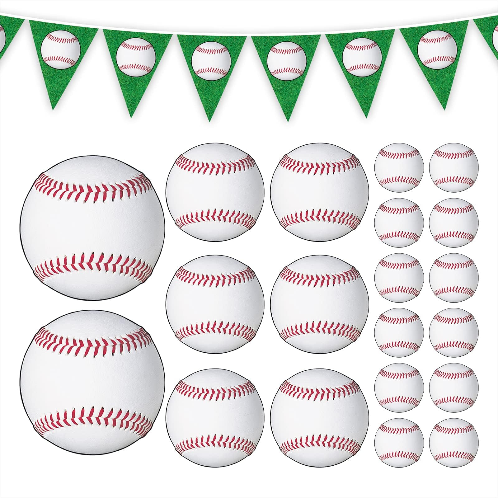 Amazon.com: Pack of 2 Baseball Banner Paper Garland Sports Theme Party ...