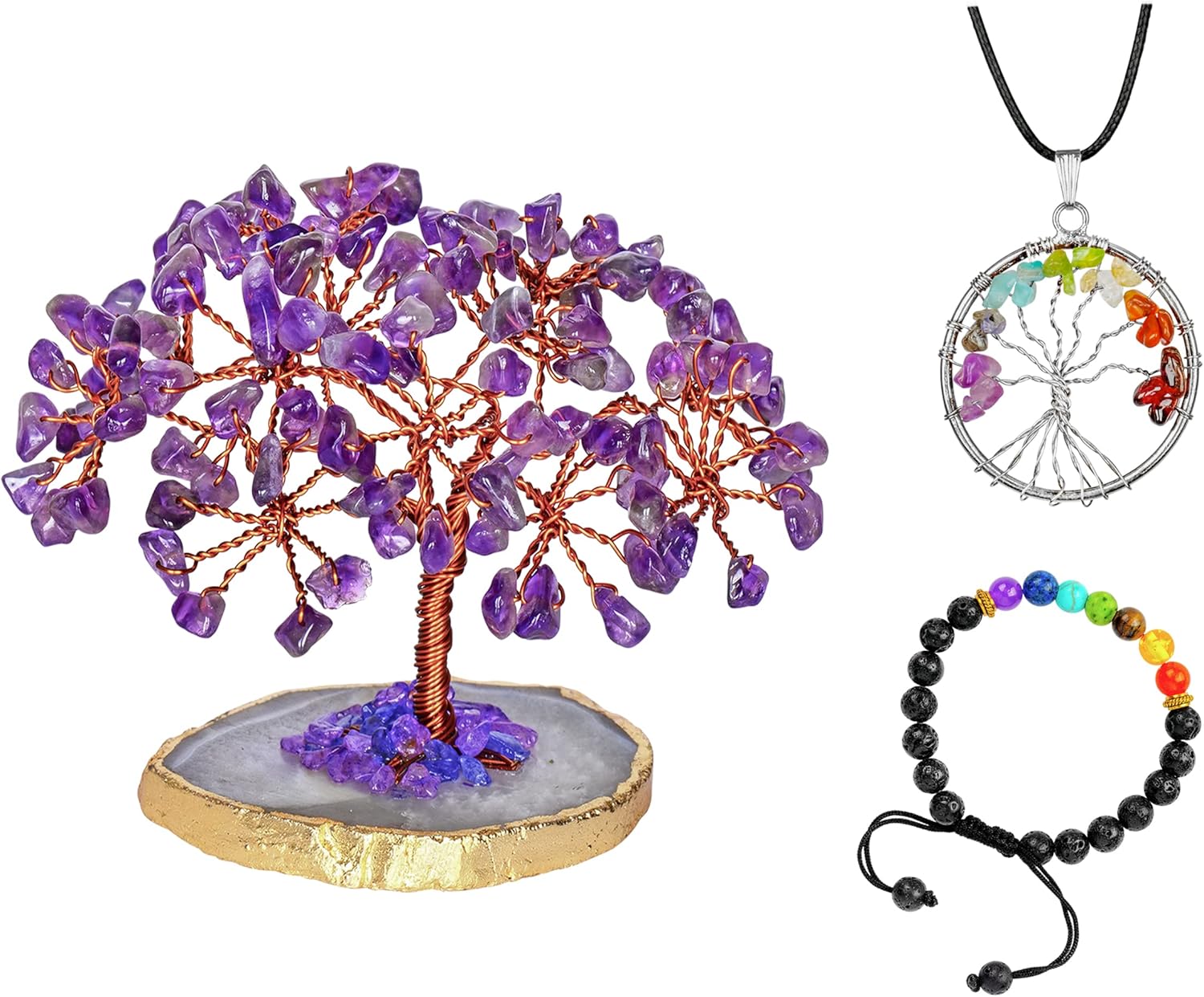 Amazon.com: YATSKIA Amethyst Crystals - Gemstone Tree - Crystal Quartz ...