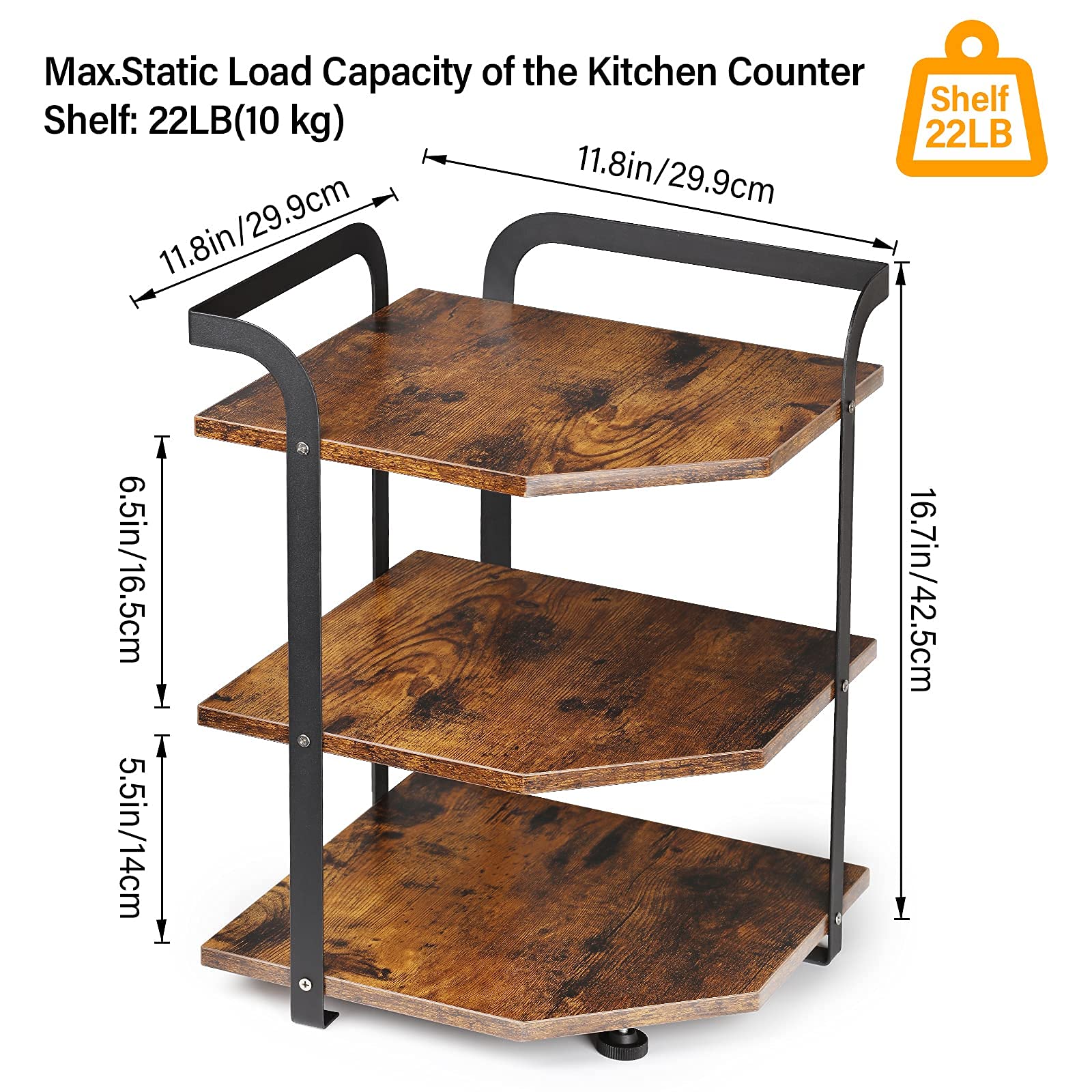 Snapklik.com : Counter Corner Shelf 3-Tier Kitchen Countertop Shelf ...