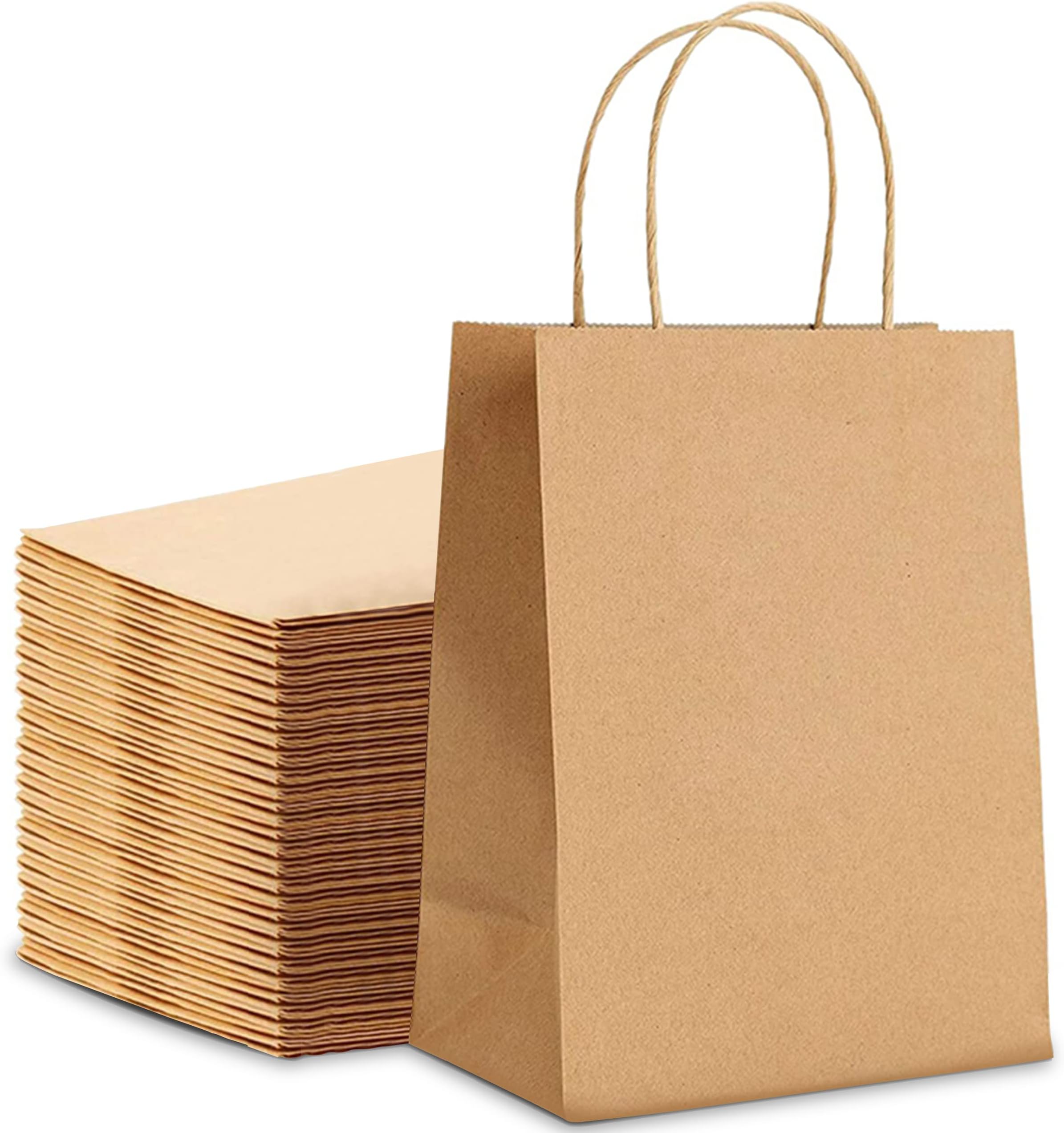 Viquel - Small Kraft bag 18x8x22cm - Kraft bag with brown twisted ...
