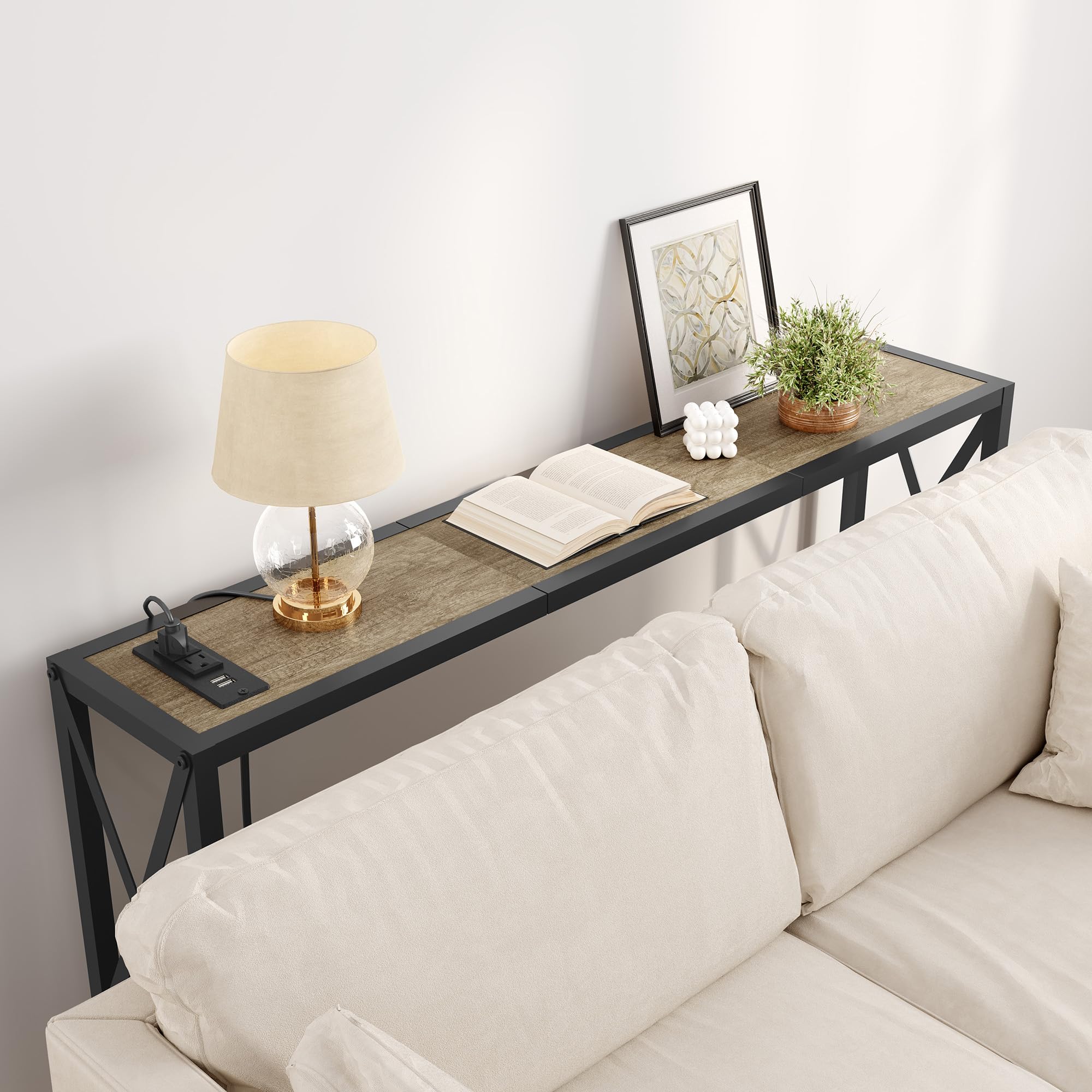 Snapklik.com : Console Table, 41.7 Narrow Sofa Table,Behind Couch Table ...