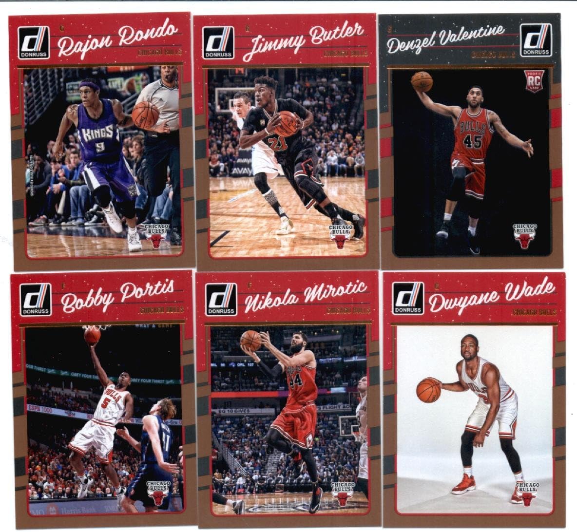 Amazon.com: 2016-17 Donruss Basketball Chicago Bulls Team Set of 6 ...
