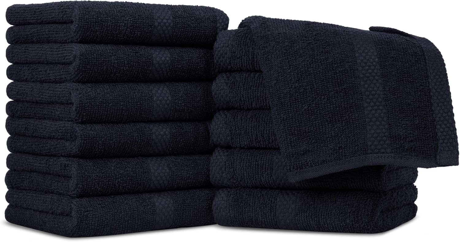 Villa Celestia 100% Cotton Wash Cloth for face & Body Set of 12, (12 x ...