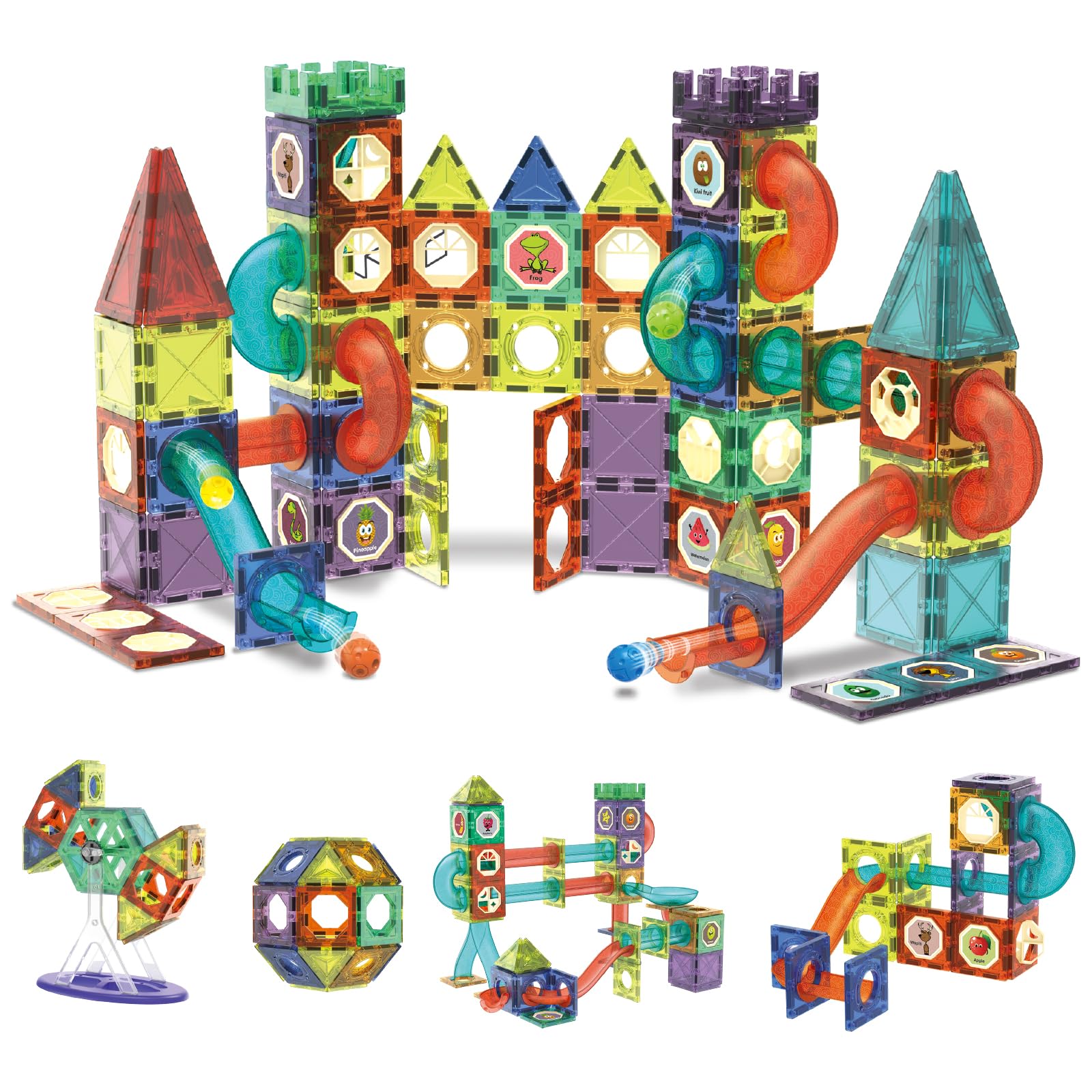 Amazon.com: Contixo STEM Building Toys - 110 pcs Marble 3D Magnetic Run ...