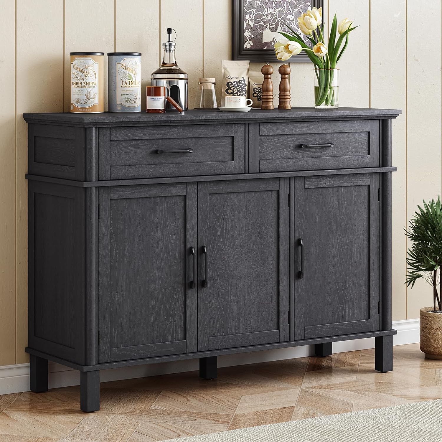 Amazon.com - ONBRILL 48 Inches Buffet Cabinet with Storage, Farmhouse ...