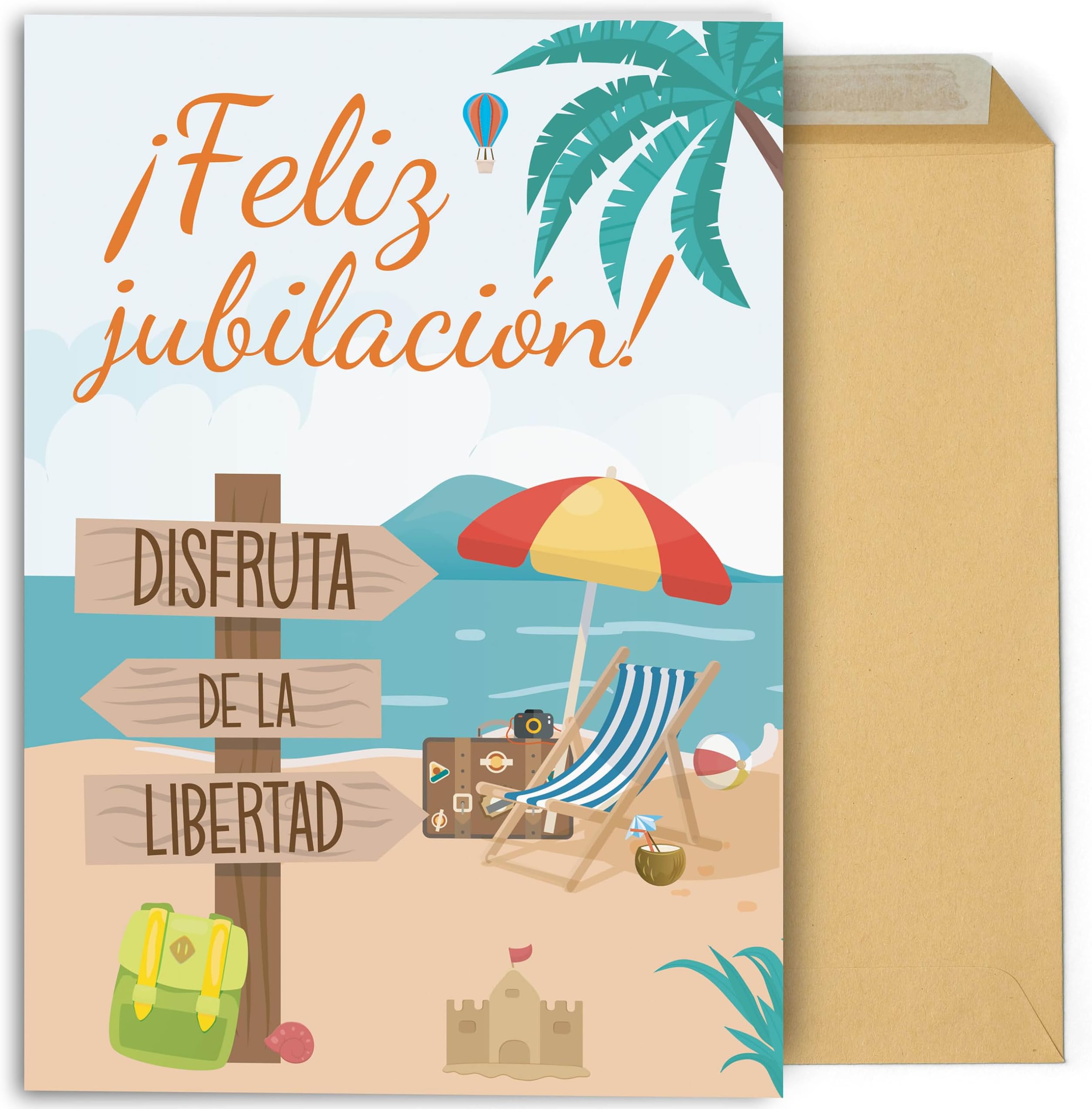 CONTRAXT Tarjeta regalo Feliz Jubilacion 42x30 cm abierta. Tarjeta ...