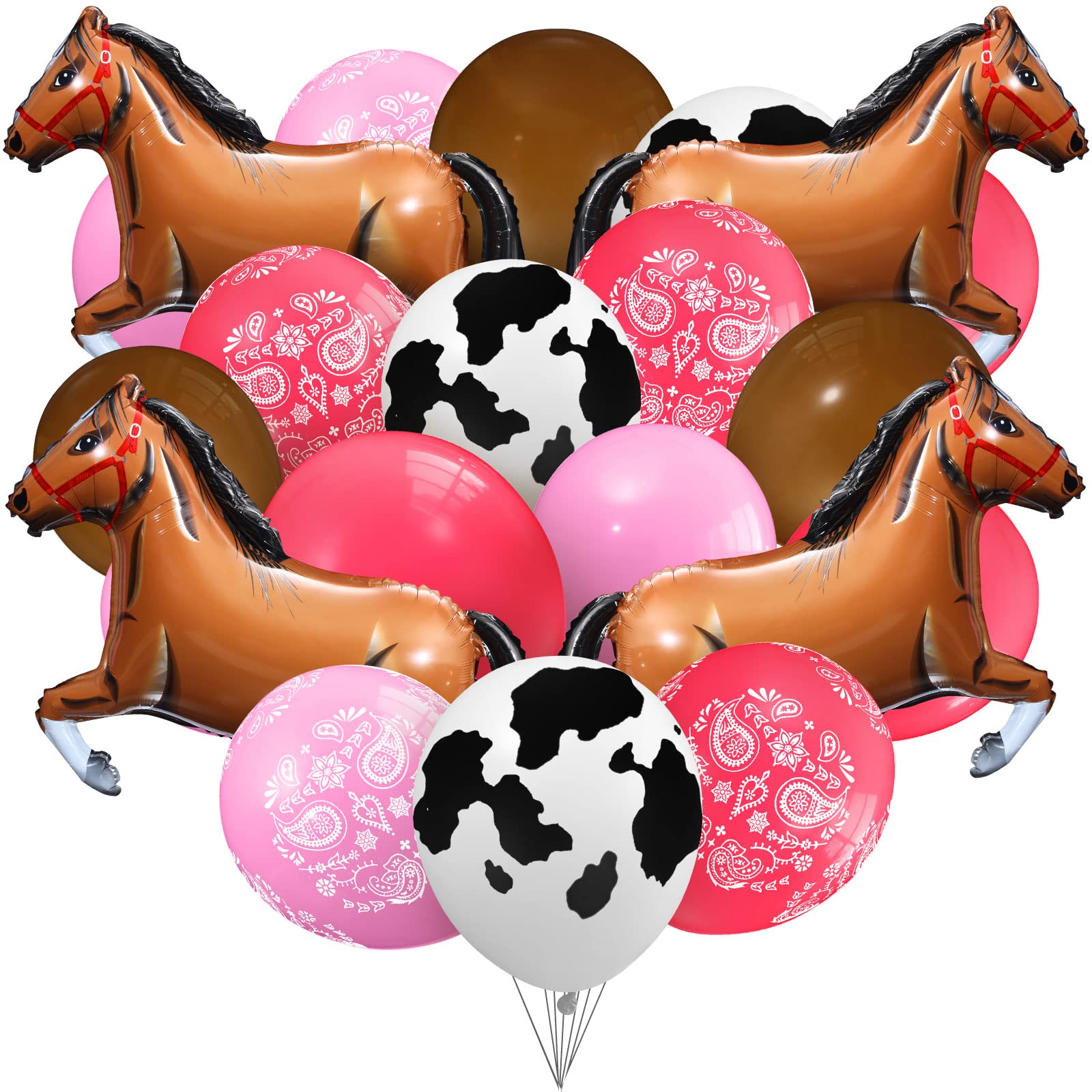 Amazon.com: Hungdao 52 Pcs Western Party Horse Balloons Cowboy ...