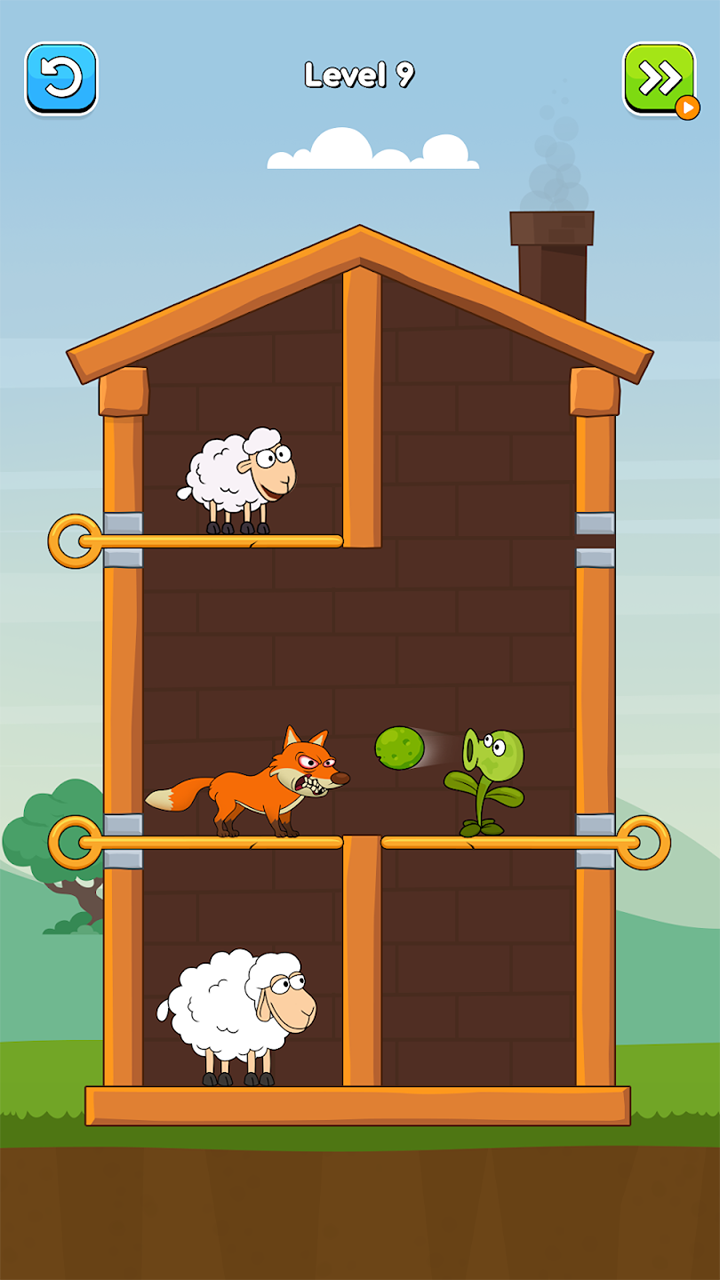 Hero Sheep - Pin Pull Save Sheep help the sheep in the best pin pull ...