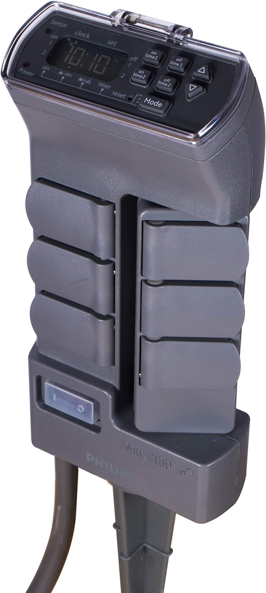 Philips Outdoor Digital Stake Timer, 6 Grounded Outlets, Light Sensing ...