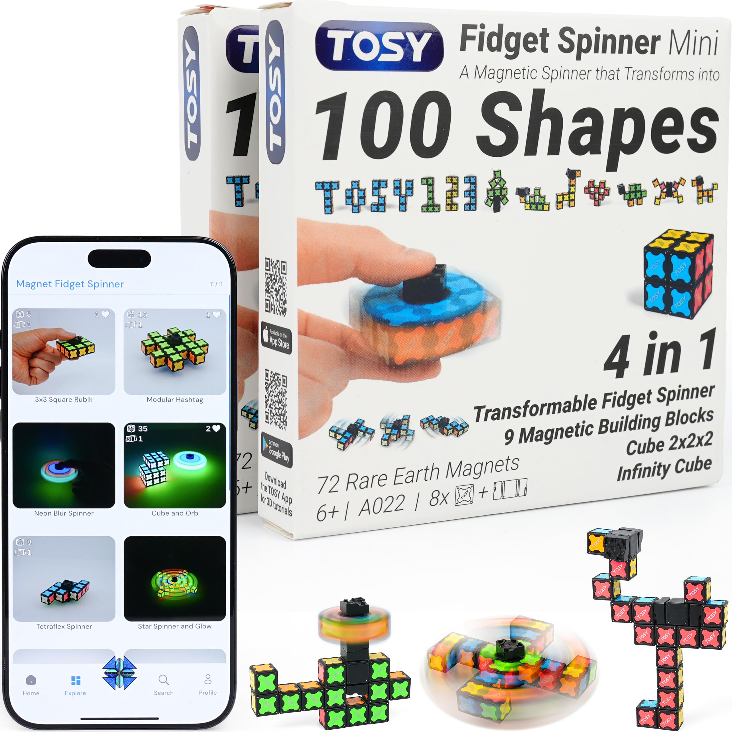 Snapklik.com : Magnet Fidget Spinner Mini - 8 Blocks, 3in1 Toy ...