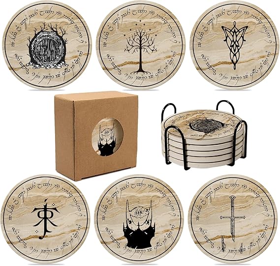 Amazon.com: Lord of The Rings Coasters for Drinks-TV Show Stone&Cork ...