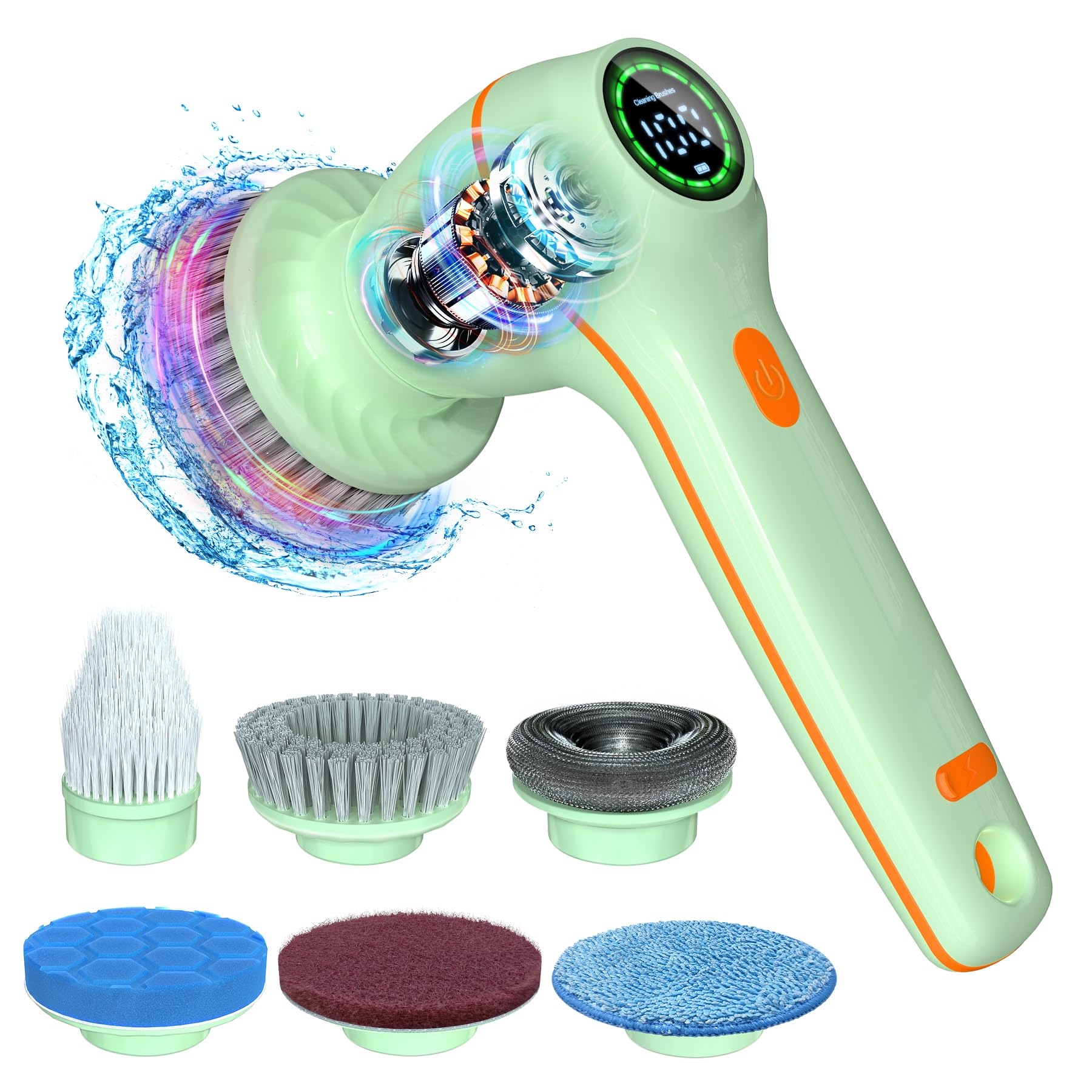 Amazon.com: Electric Spin Scrubber, Cordless Cleaning Brush with LED ...