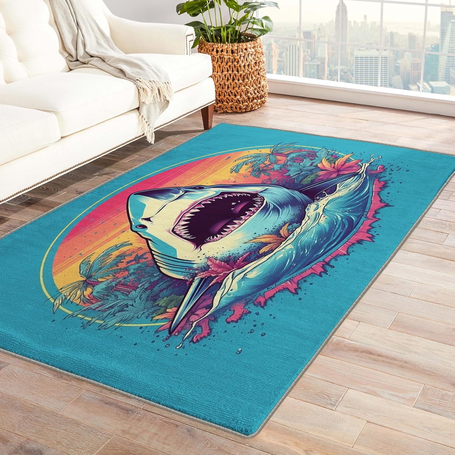 Amazon.com: Shark Rug for Kids Room - Shark Rug & Home Decor - 2x3 Rug ...