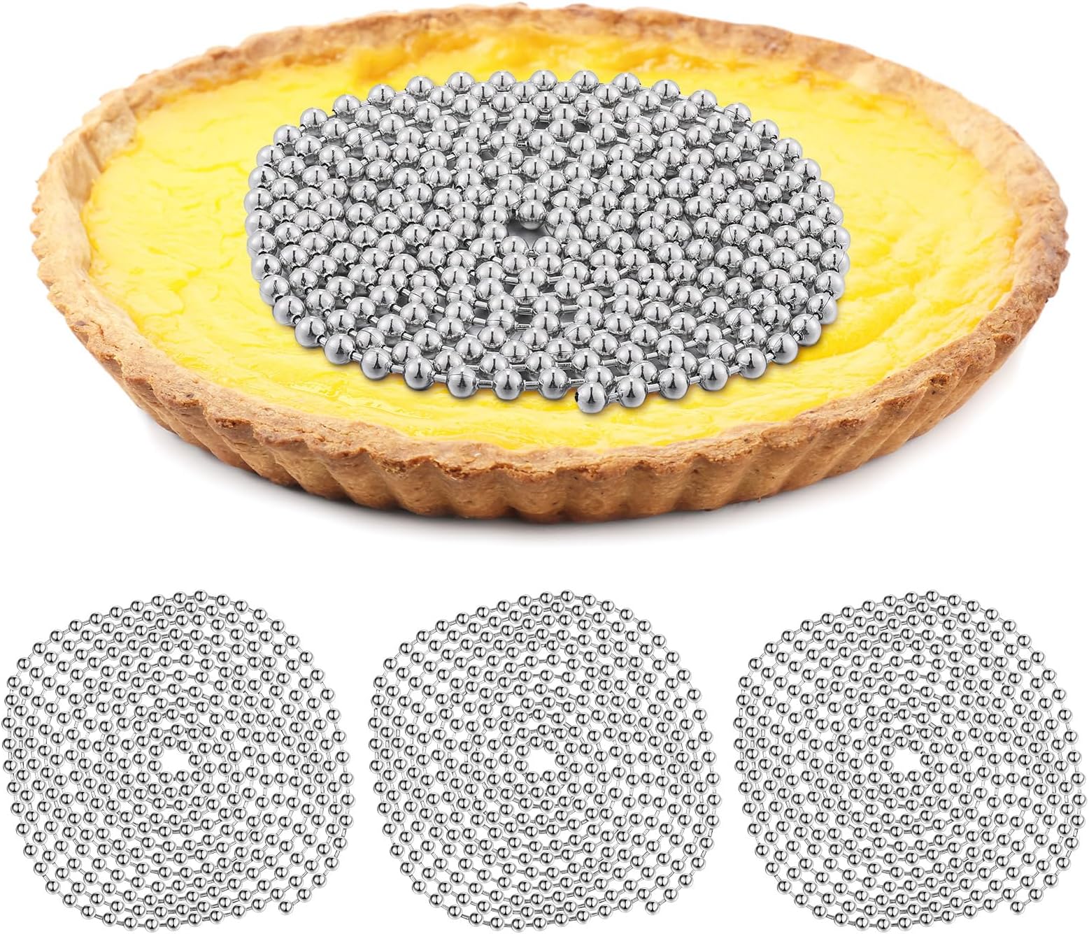 Amazon.com: Tatuo 3 Pieces 10 Feet Stainless Steel Pie Weight Chain Pie ...