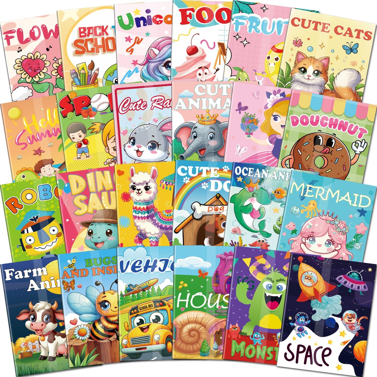 Elfew 24 Pack Colouring Books for Children Ages 2-4,4-8, Bulk Colouring ...