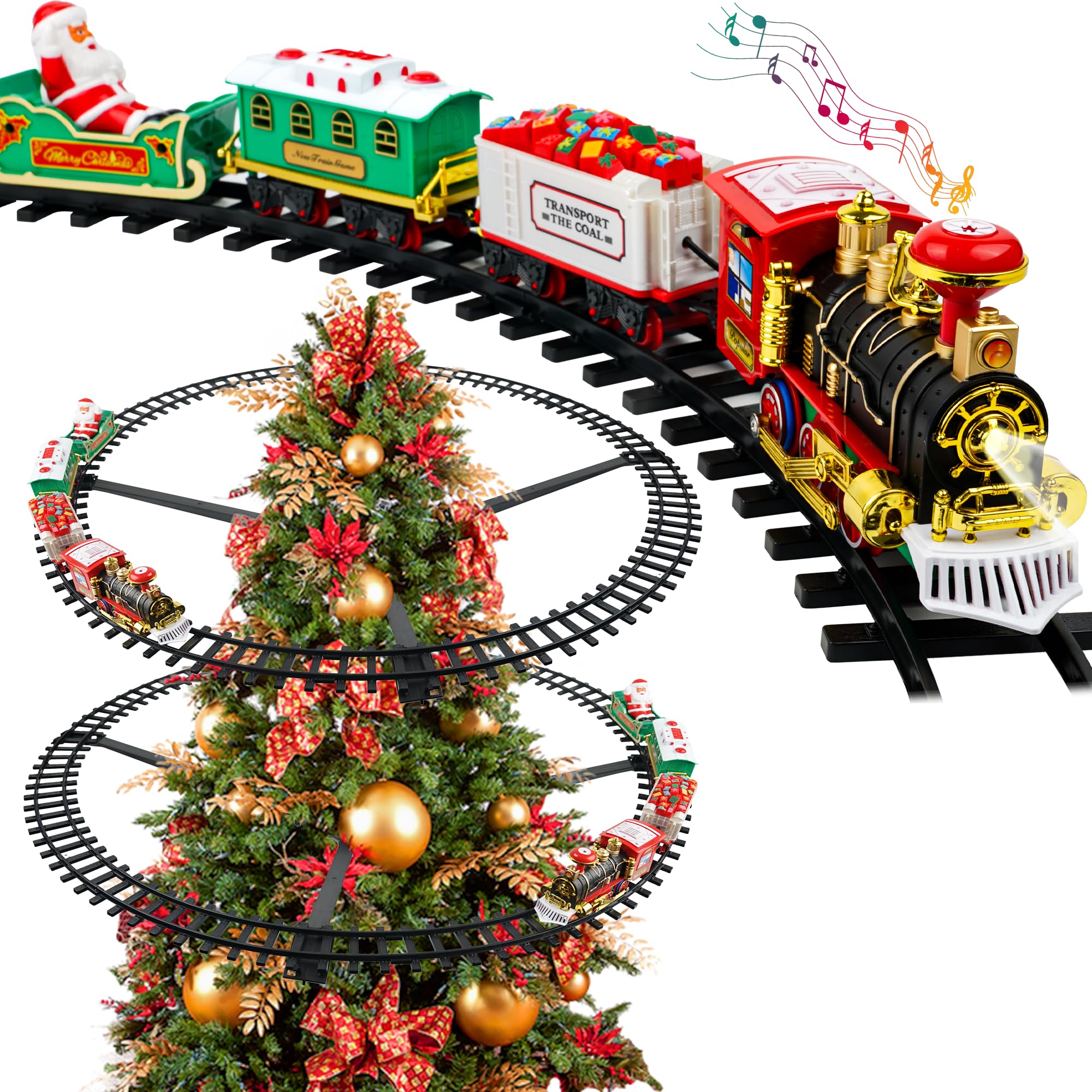 Snapklik.com : BELLOCHIDDO Christmas Train Sets For Around The Tree ...