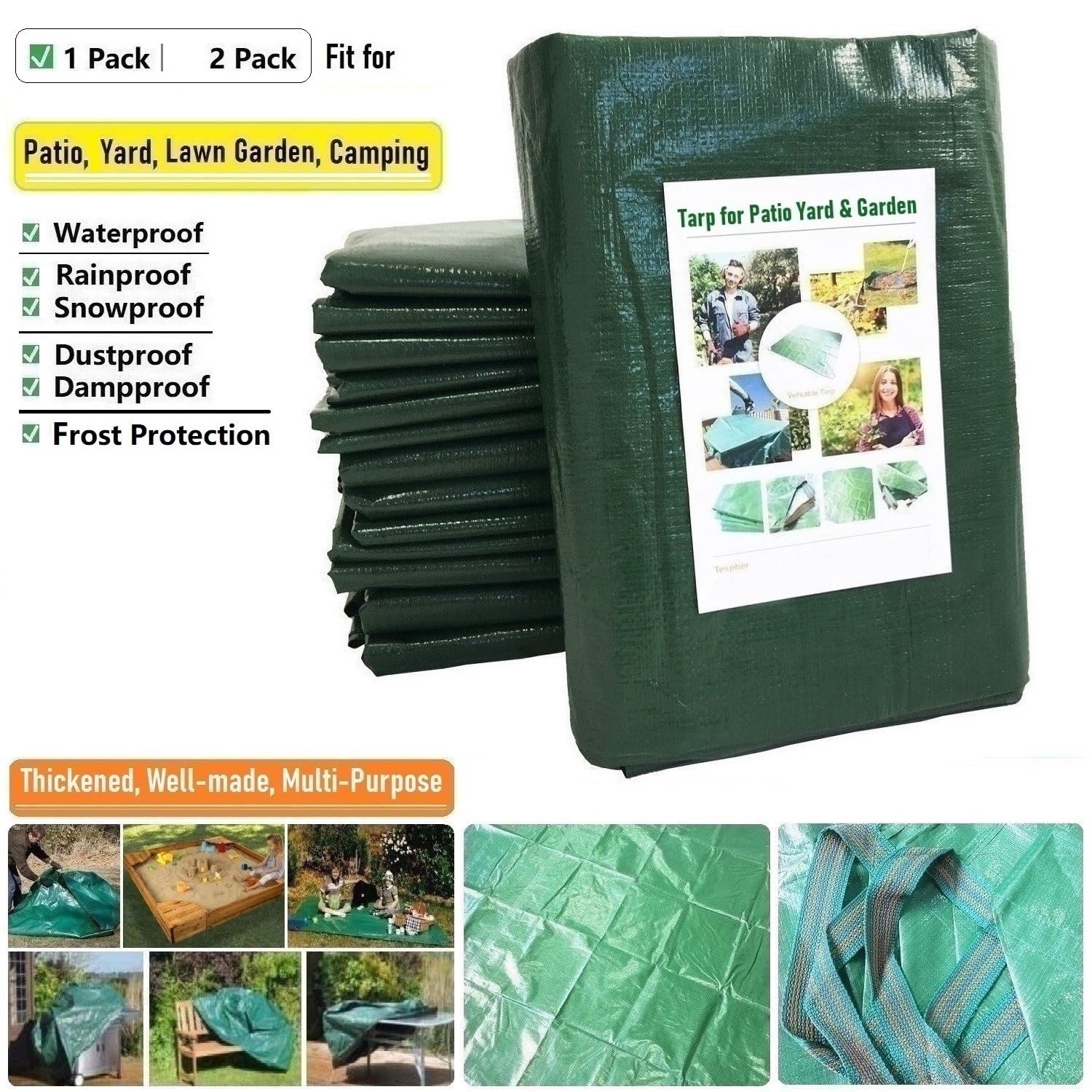 Snapklik.com : 7x7Ft Waterproof Tarp Yard Garden Leaf Tarp