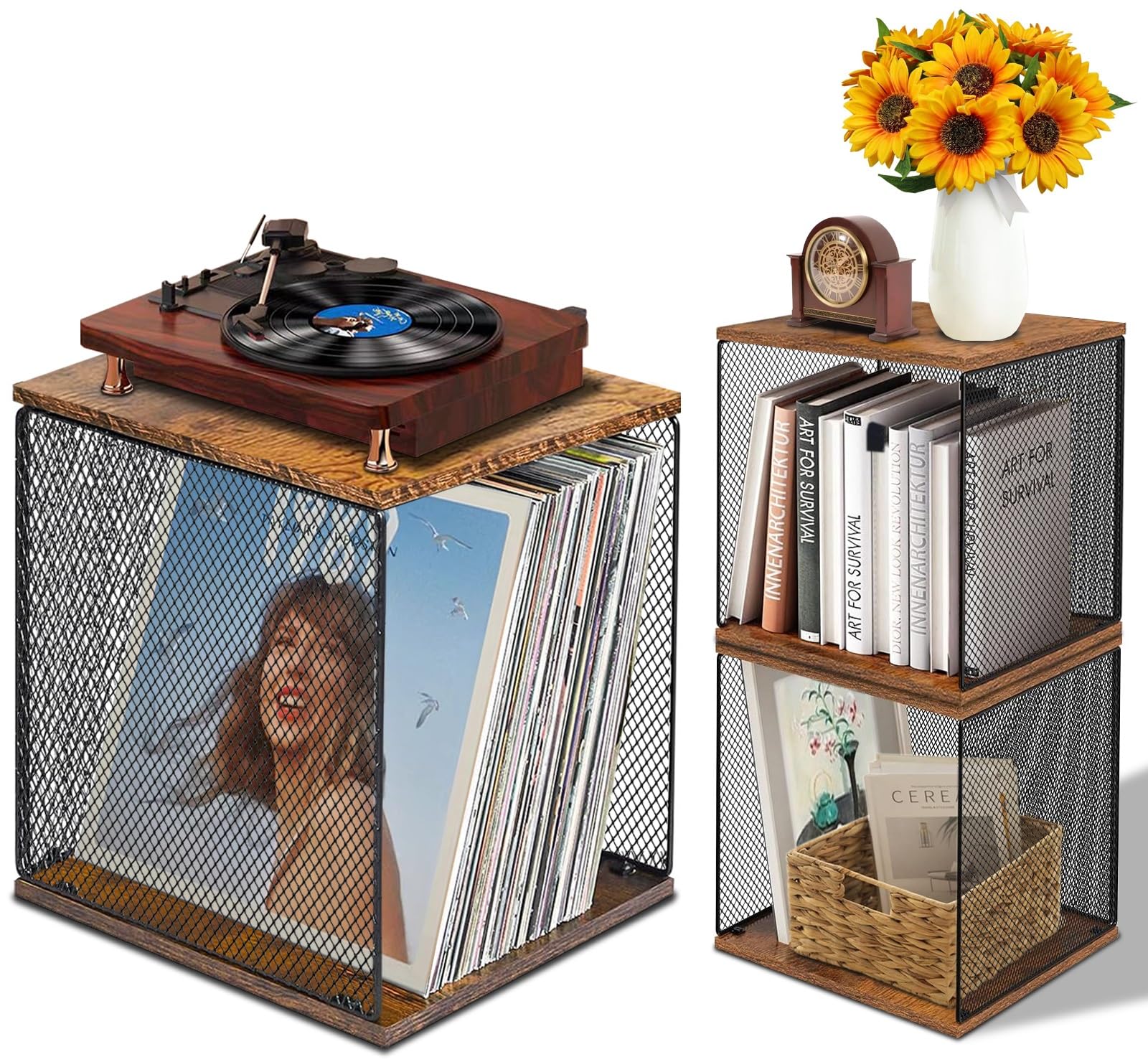 Snapklik.com : 1 Cube Of Vinyl Record Storage, Premium Wooden Record ...